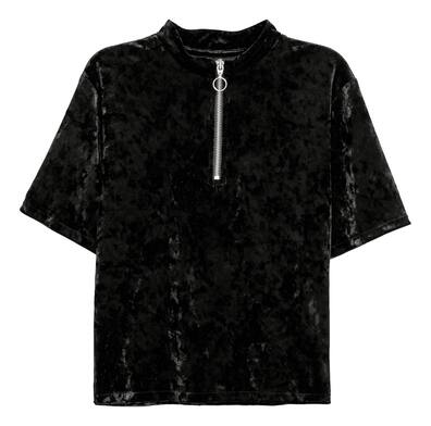 Crushed-velvet Top - Black - Ladies | H&M US