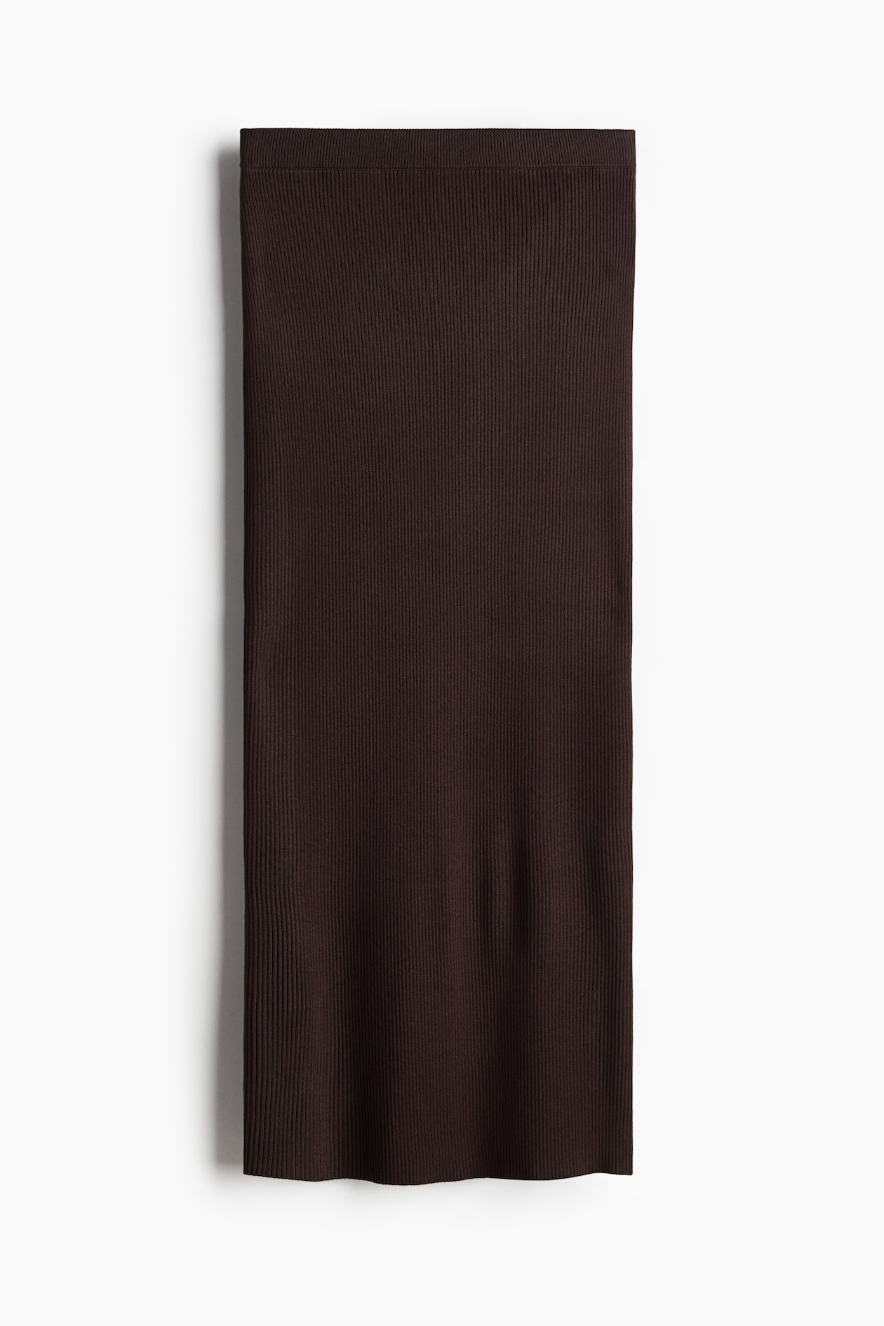 Rib-Knit Pencil Skirt - Dark brown - Ladies | H&M US