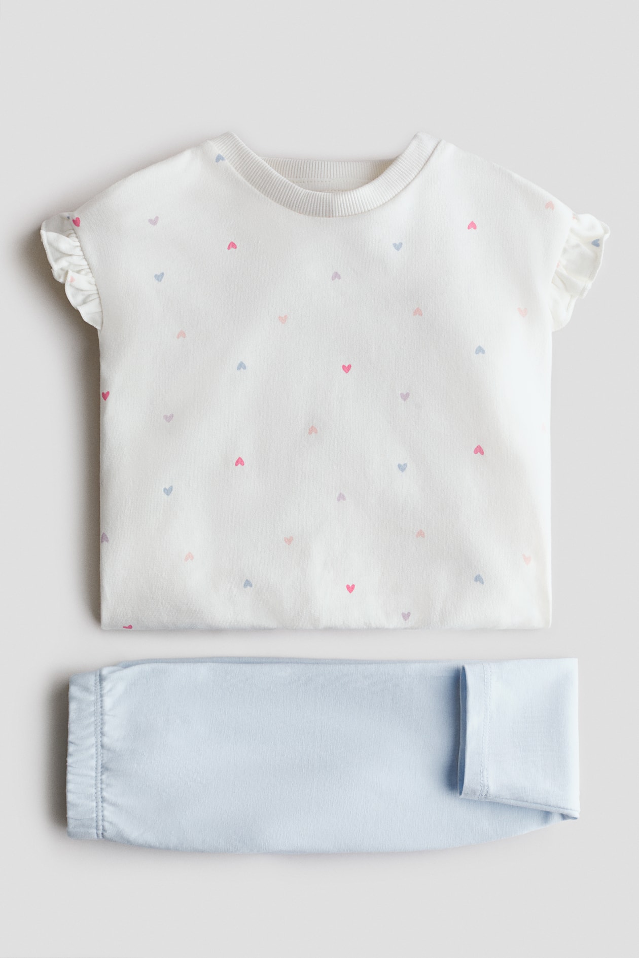 2-piece Sweatshirt and Leggings Set - Light blue/hearts - Kids | H&M US