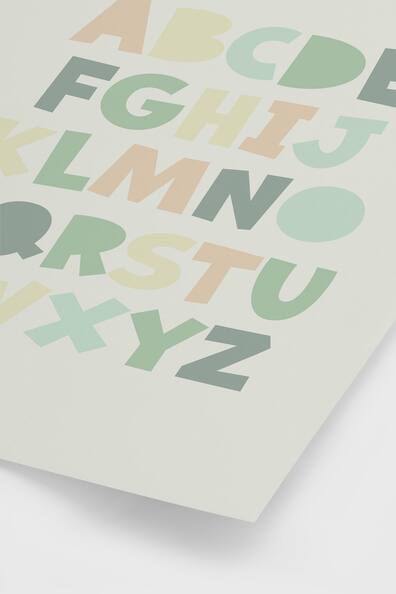 My First Alphabet Poster - Vert/orange/jaune/bleu - Postery - Home All ...