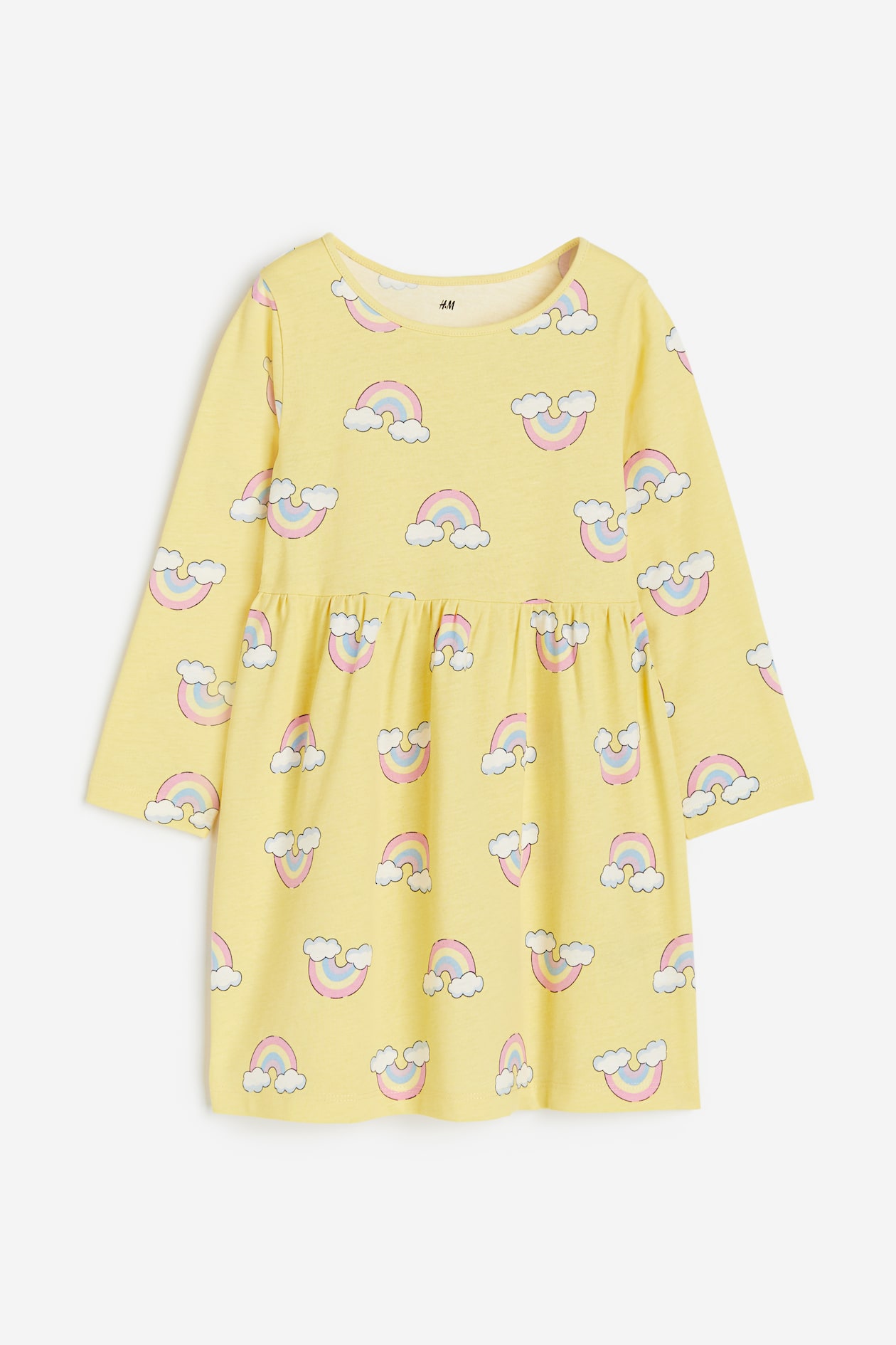 Yellow/rainbows Cotton Jersey Dress for kids | H&M US