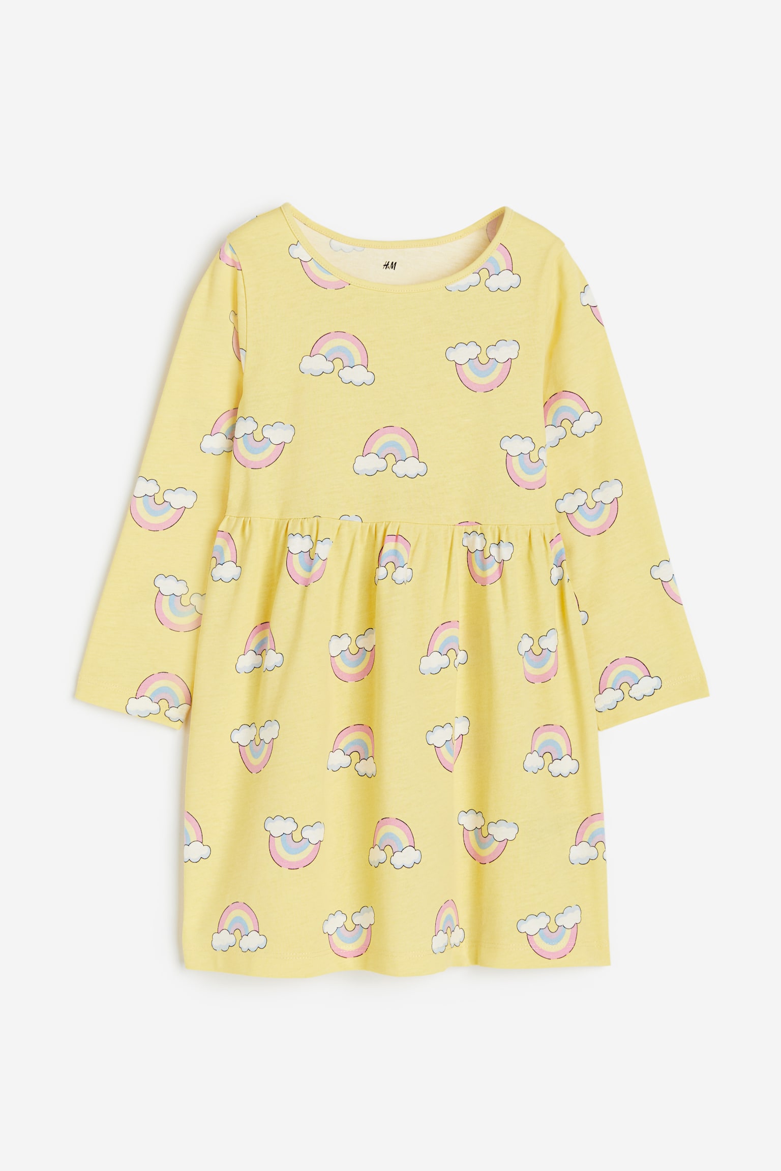 Yellow/rainbows Cotton Jersey Dress for kids | H&M US