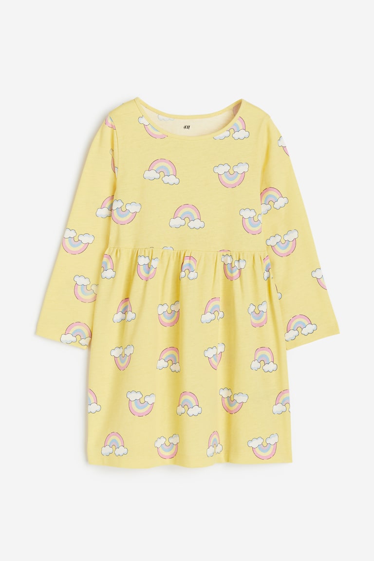 Cotton Jersey Dress - Yellow/rainbows - Kids | H&M US