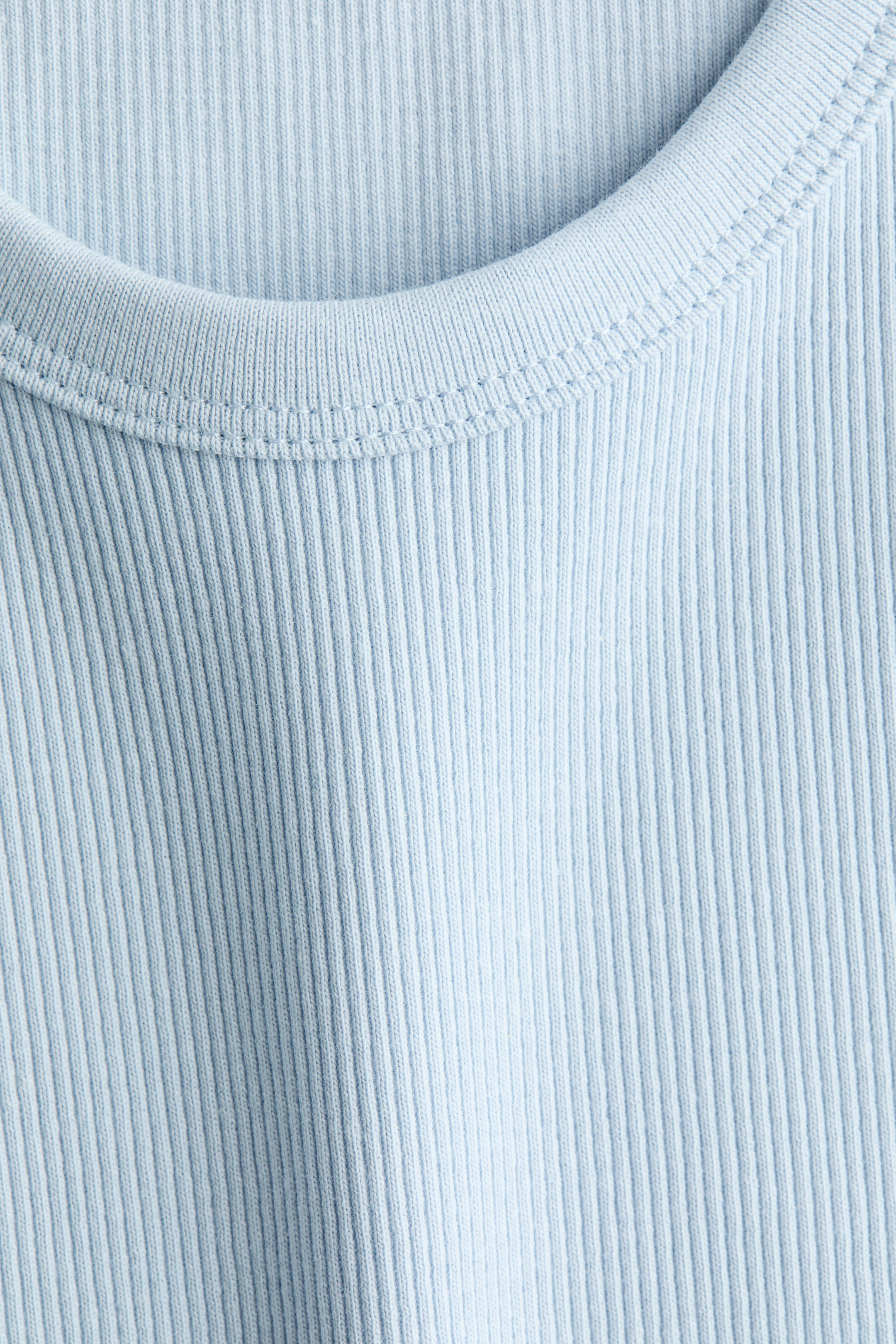 Women's Light blue Ribbed Cotton Tank Top | H&M US