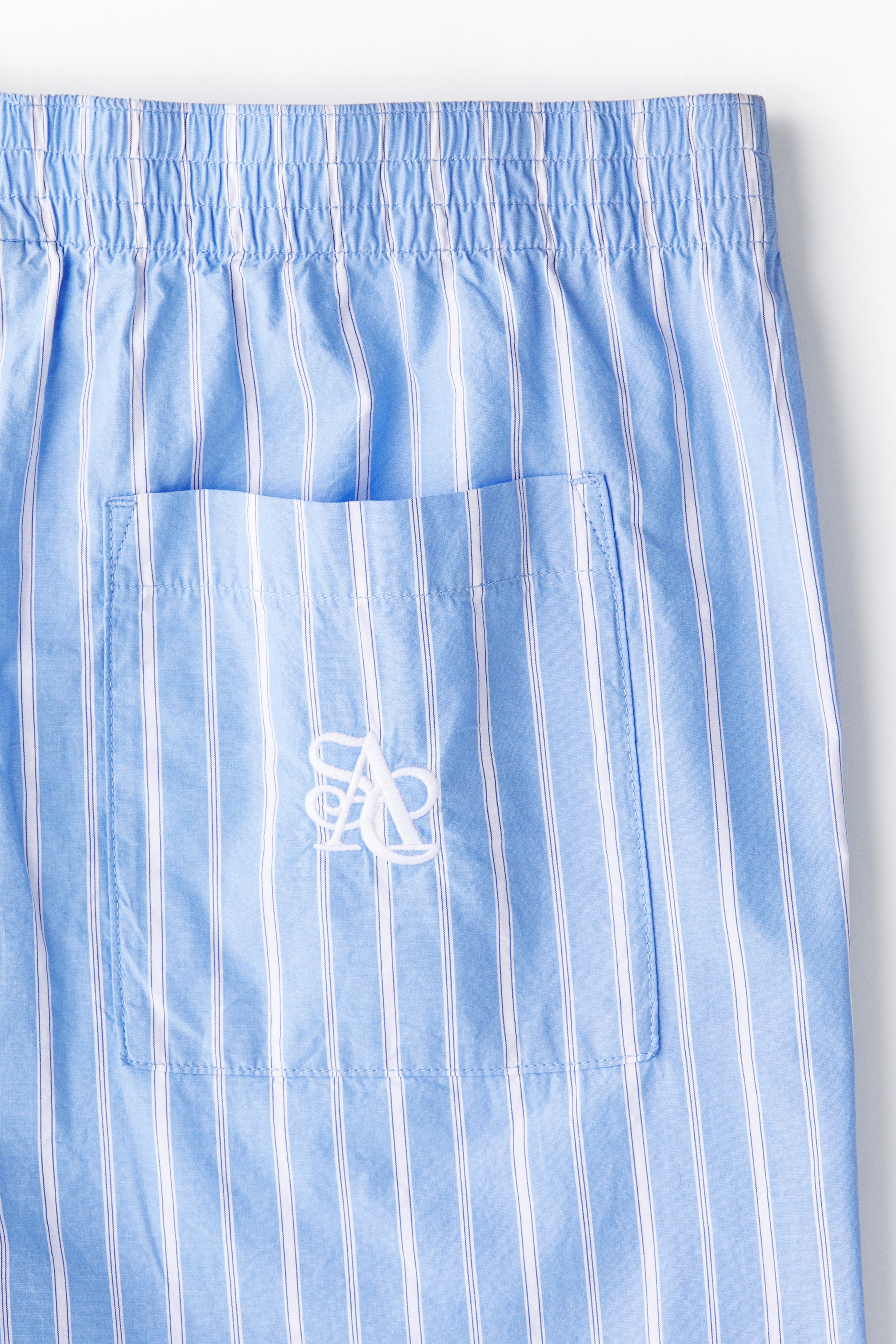 Short classique en coton - Bleu clair/rayé - Men | H&M CA