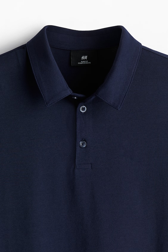 Slim Fit Polo Shirt - Navy blue - Men | H&M US