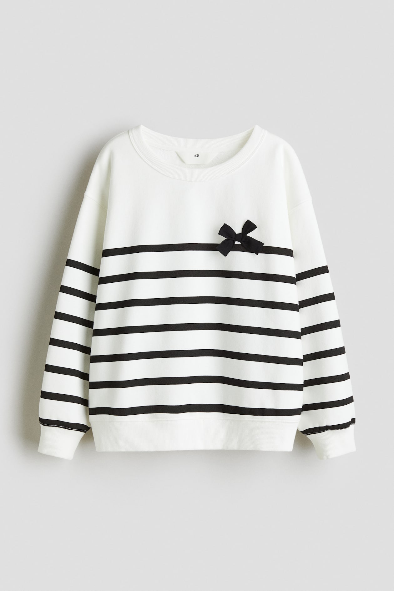 Felpa con stampa - Bianco/nero righe - BAMBINO | H&M IT
