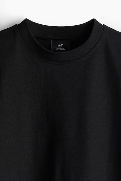 Men’s Black Oversized Fit Cotton T-shirt | H&M US