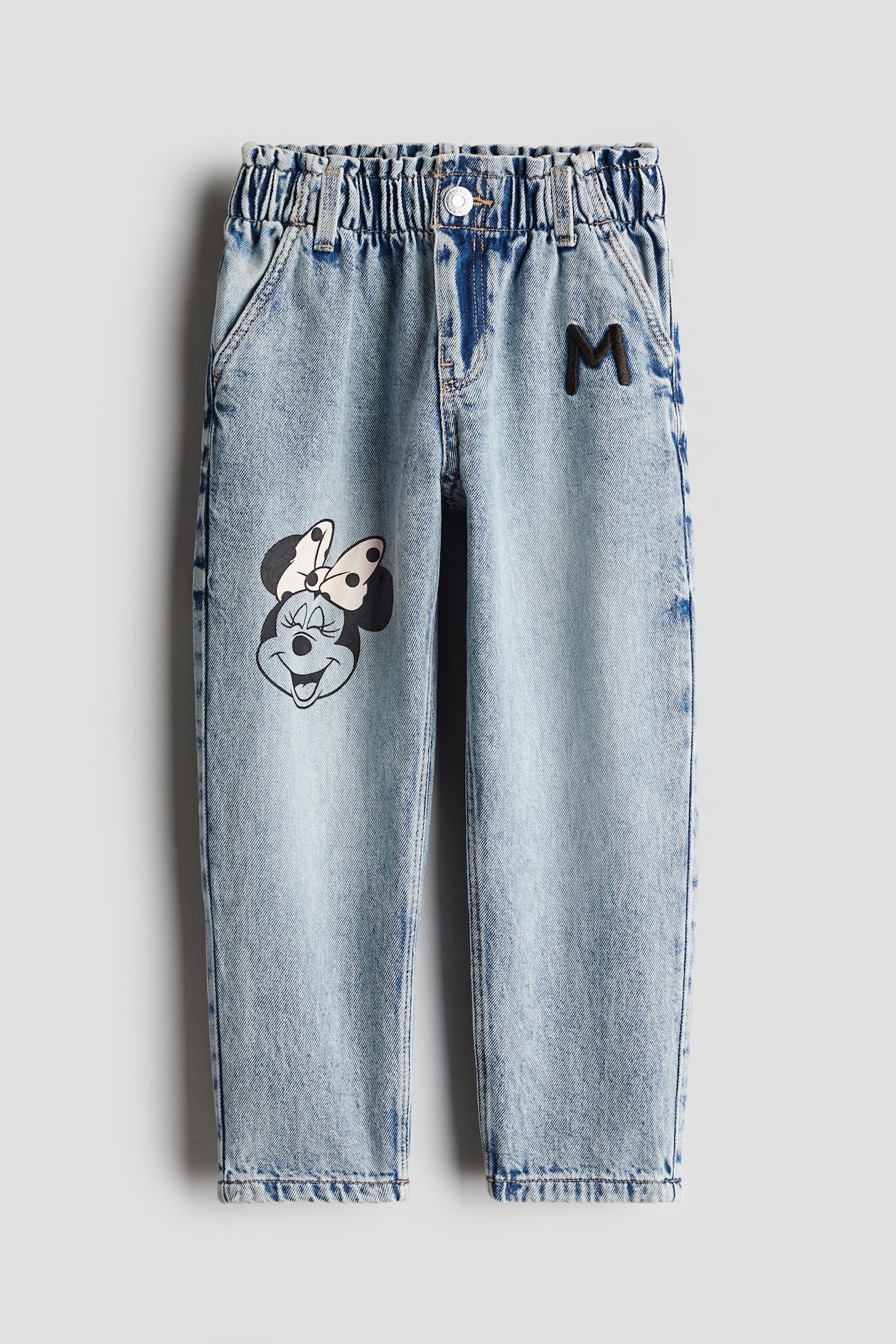Relaxed Fit Paper Bag Jeans - Light denim blue/Minnie Mouse - Kids | H&M US