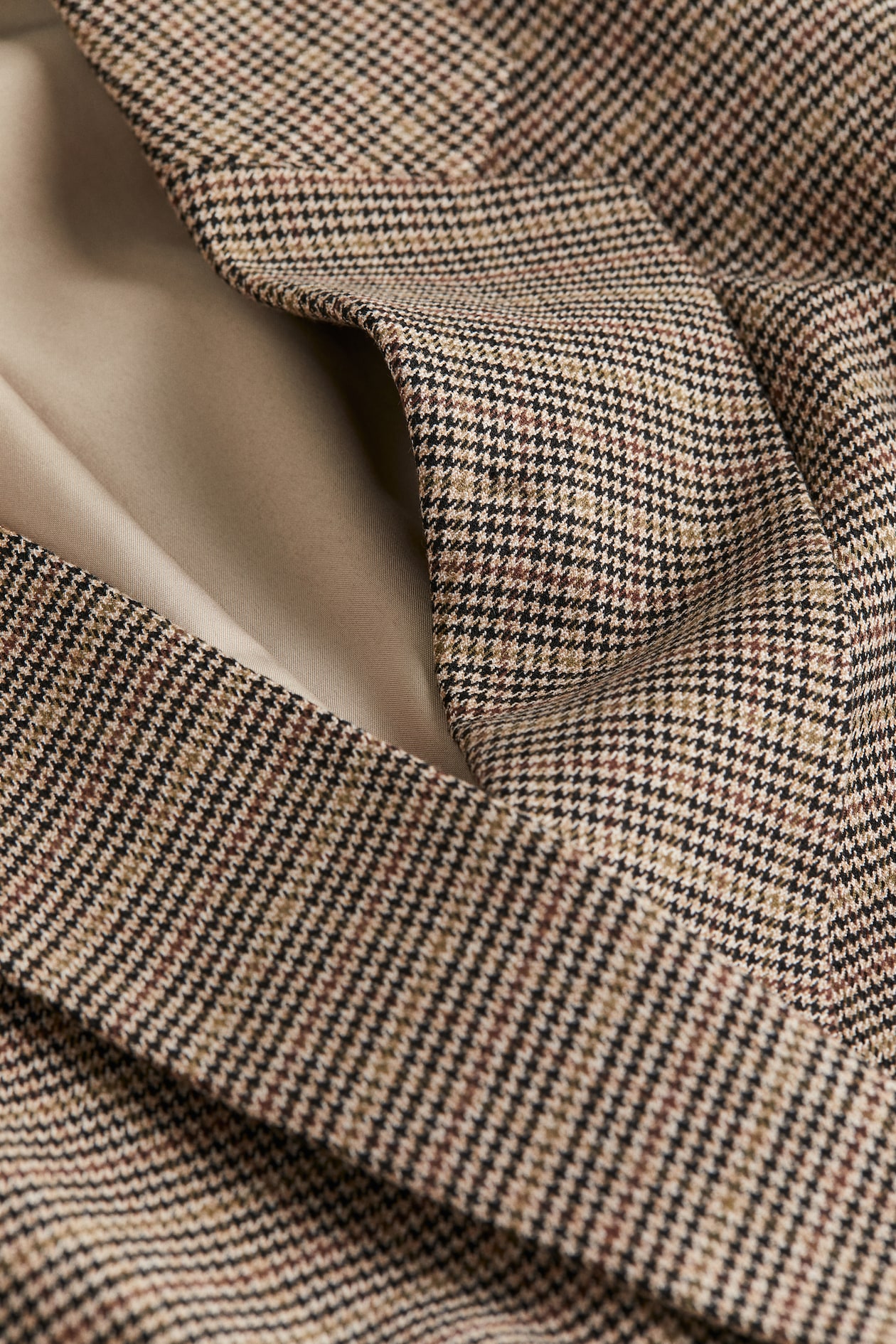 Double-breasted Jacket - Brown/houndstooth-patterned - Ladies | H&M US