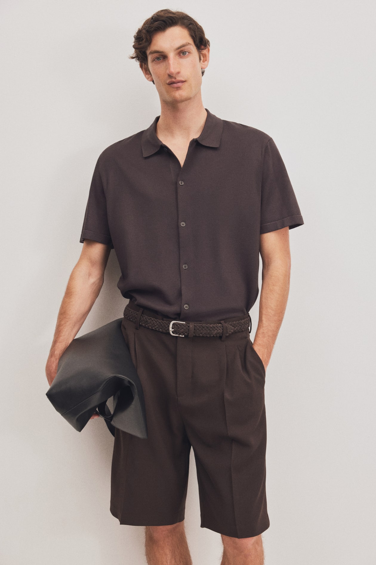 Chemise Regular Fit en maille fine - Marron foncé - HOMME | H&M FR