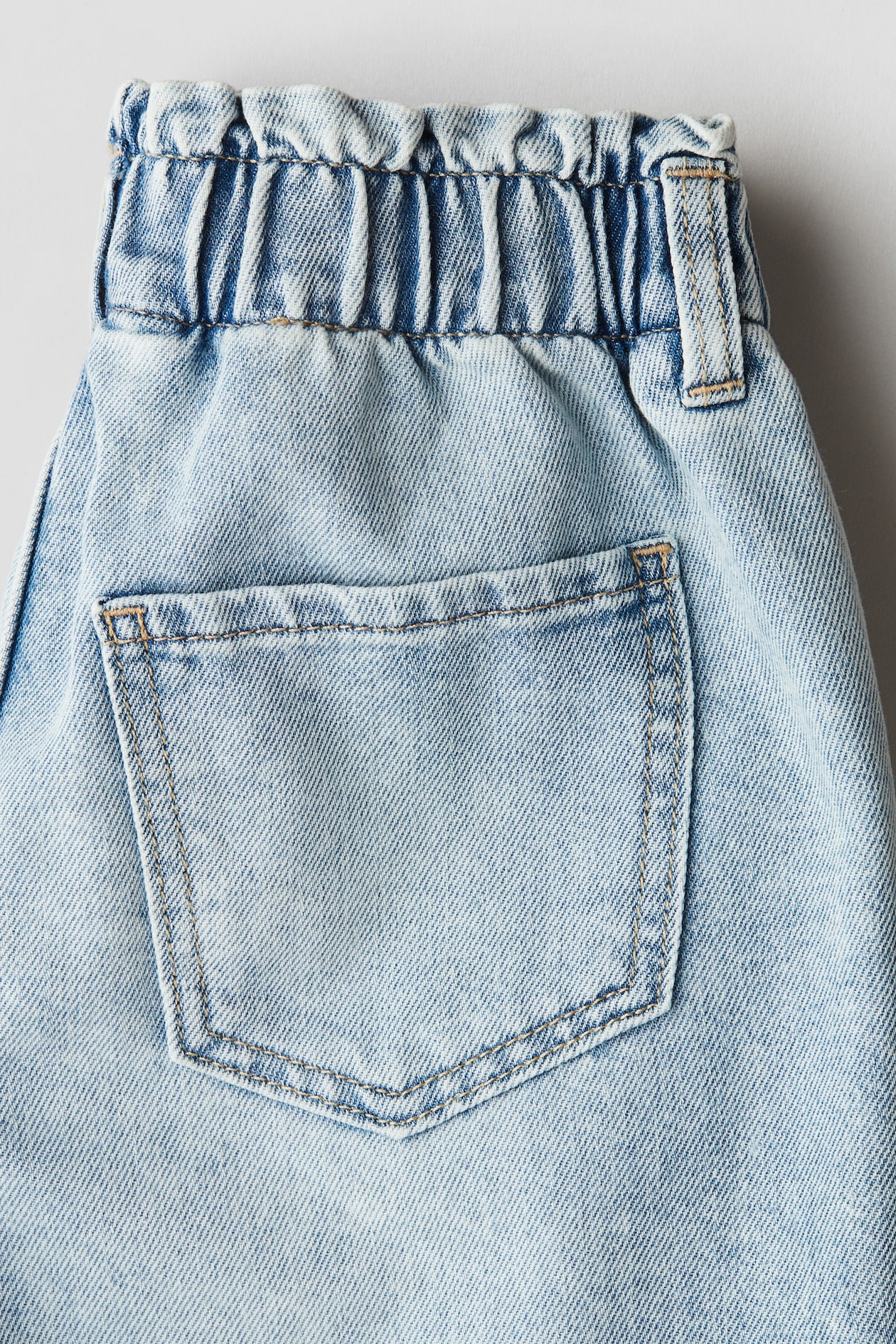Light denim blue Paper-Bag Denim Shorts for kids | H&M US