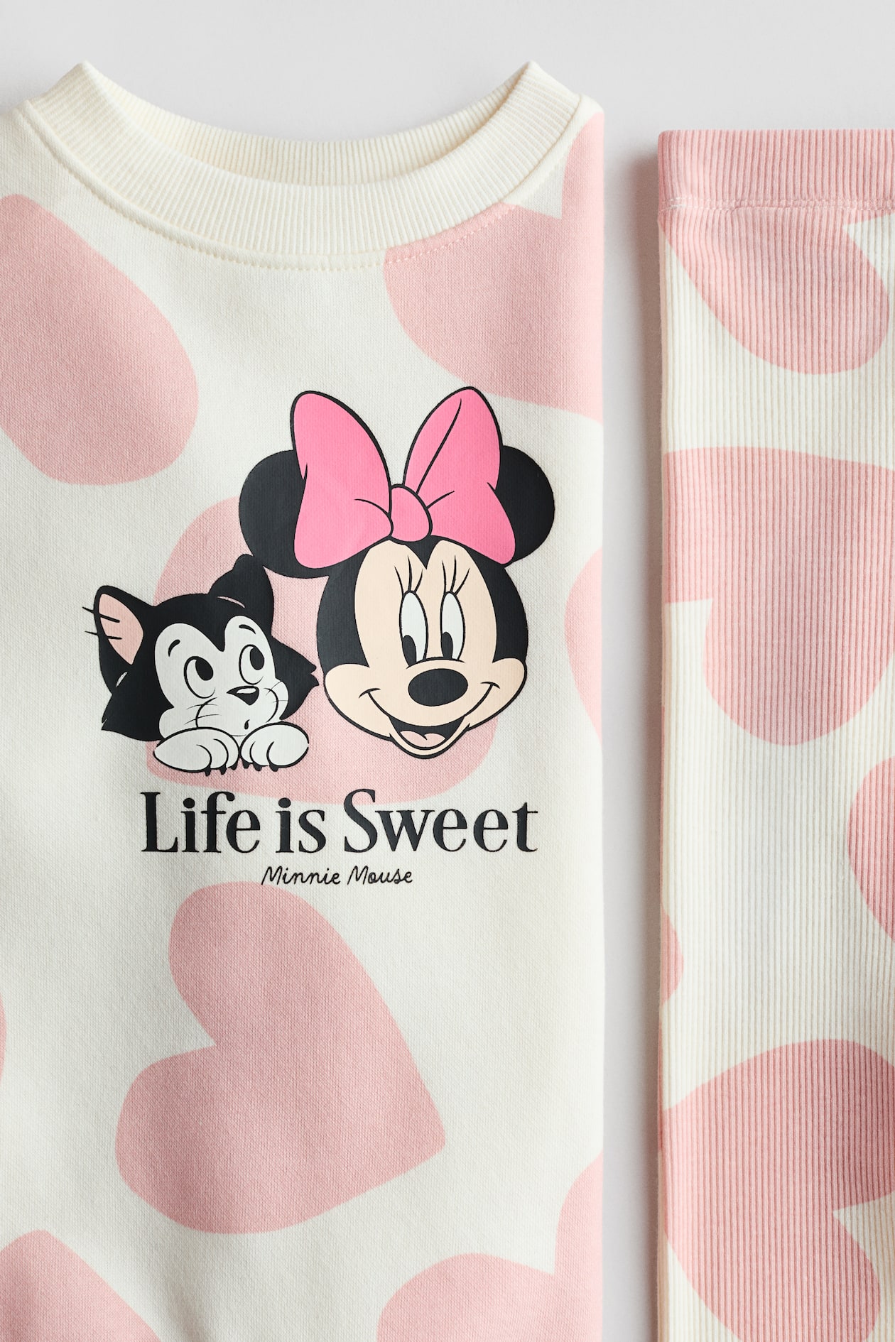 Dvojdielna súprava mikiny a legín - Biela/Myška Minnie - DETI | H&M SK