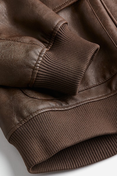 Coated Bomber Jacket - Brown - Ladies | H&M US