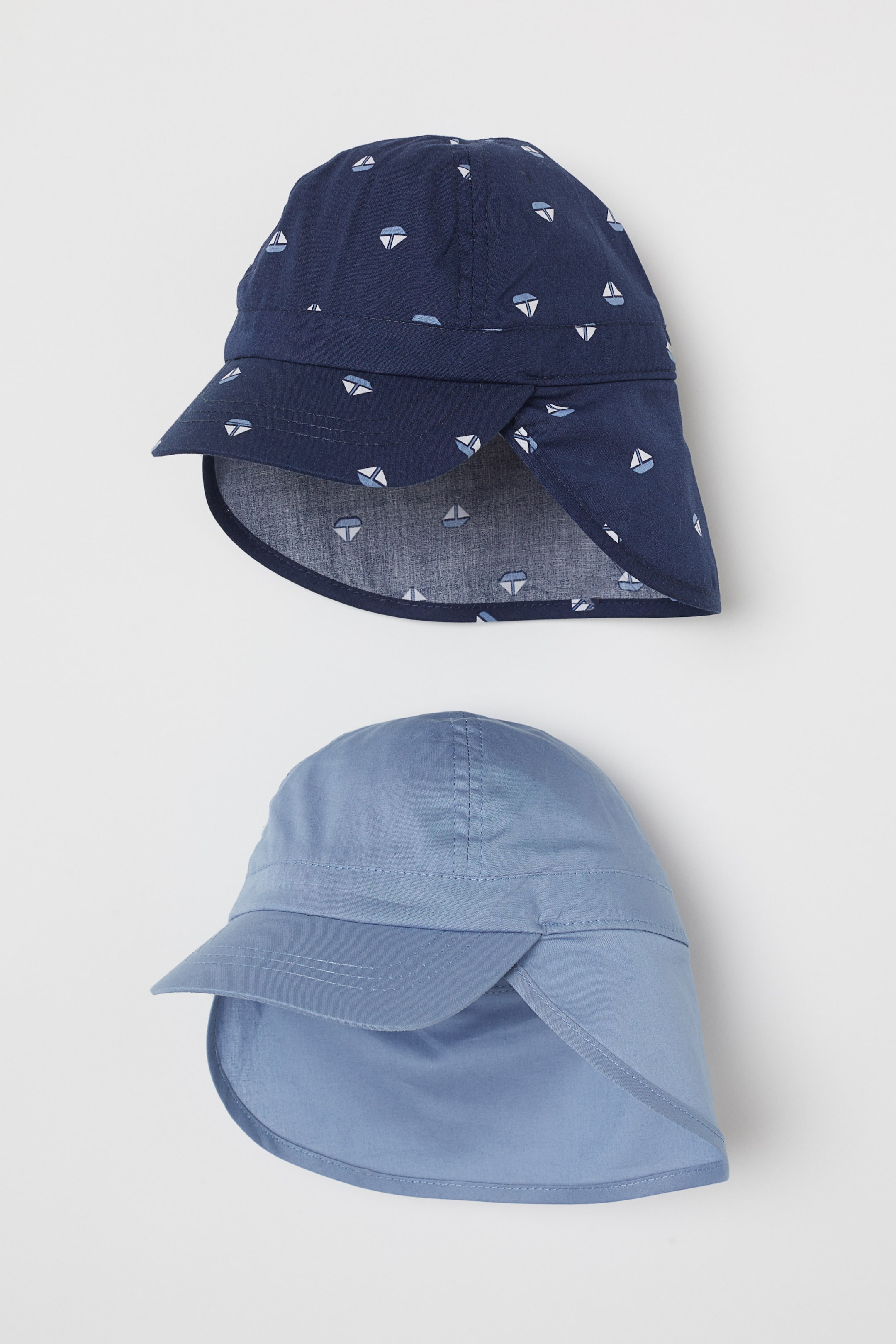 2-pack cotton sun caps - Blue/Sailing boats - Kids | H&M HK