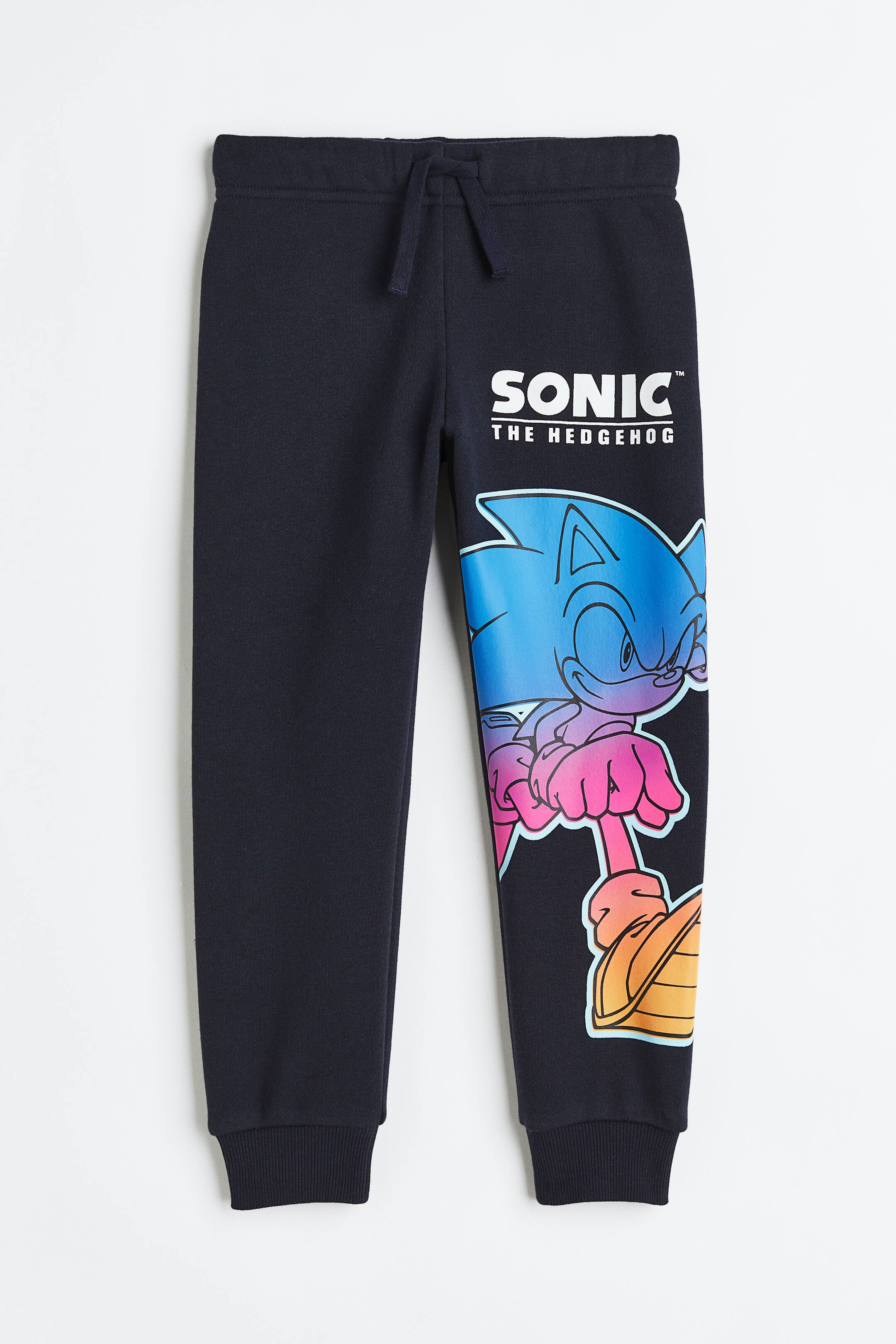 Printed Joggers - Dark blue/Sonic the Hedgehog - Kids | H&M CA
