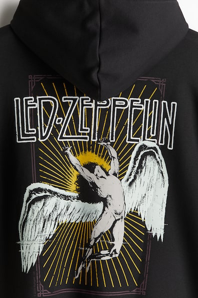 Loose Fit Hoodie - Black/Led Zeppelin - Men | H&M CA