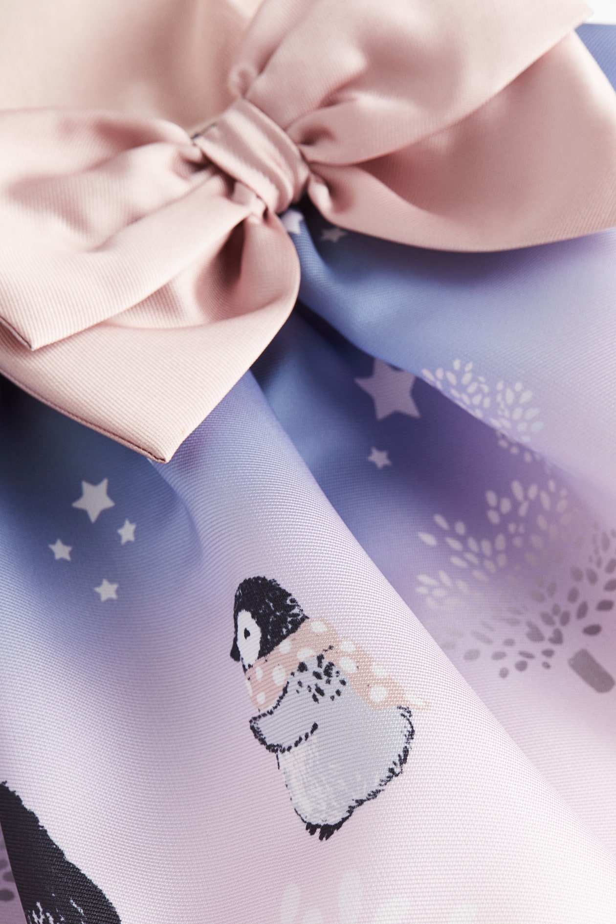 Bow-detail Printed Dress - Dusty pink/penguins - Kids | H&M US