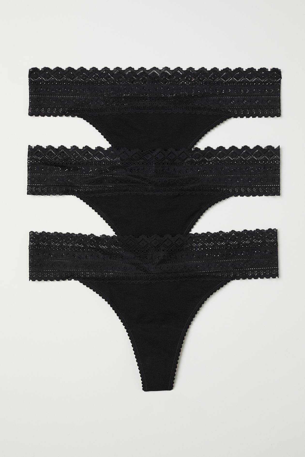 3-pack Cotton G-strings - Black - Ladies | H&M AU