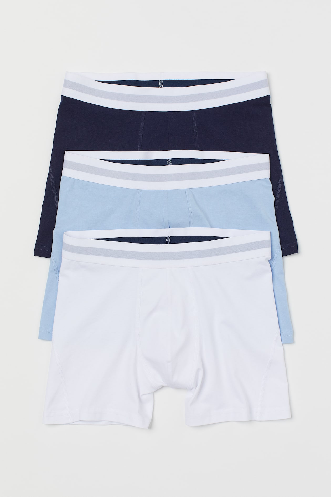 Boxers mi-longs, lot de 3 - Bleu clair/multicolore - HOMME | H&M FR