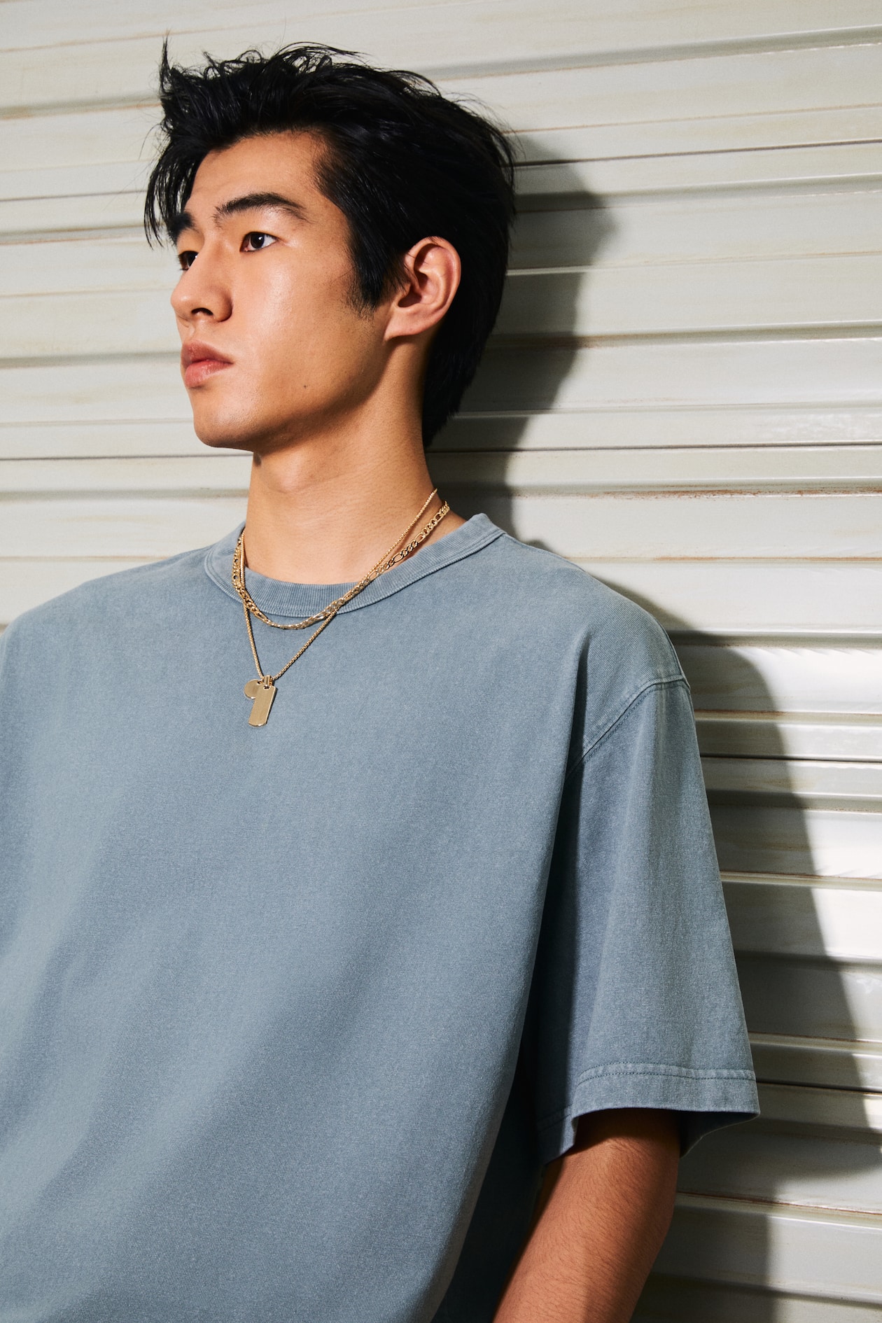 Áo thun kiểu bạc màu Loose Fit - Màu ngọc lam - Men | H&M VN