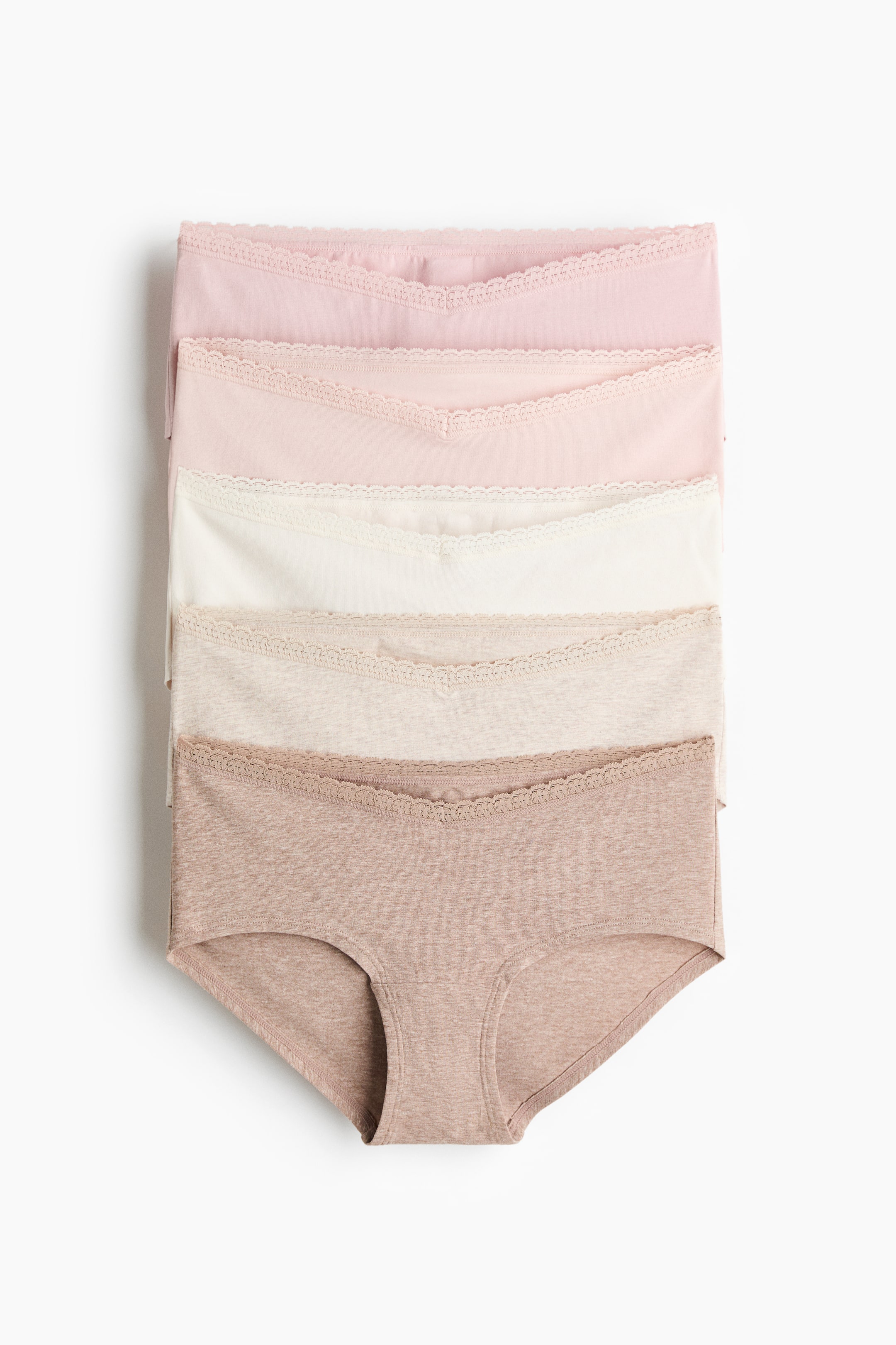 Women's Beige melange/pink MAMA 5-pack Hipster Briefs | H&M CA