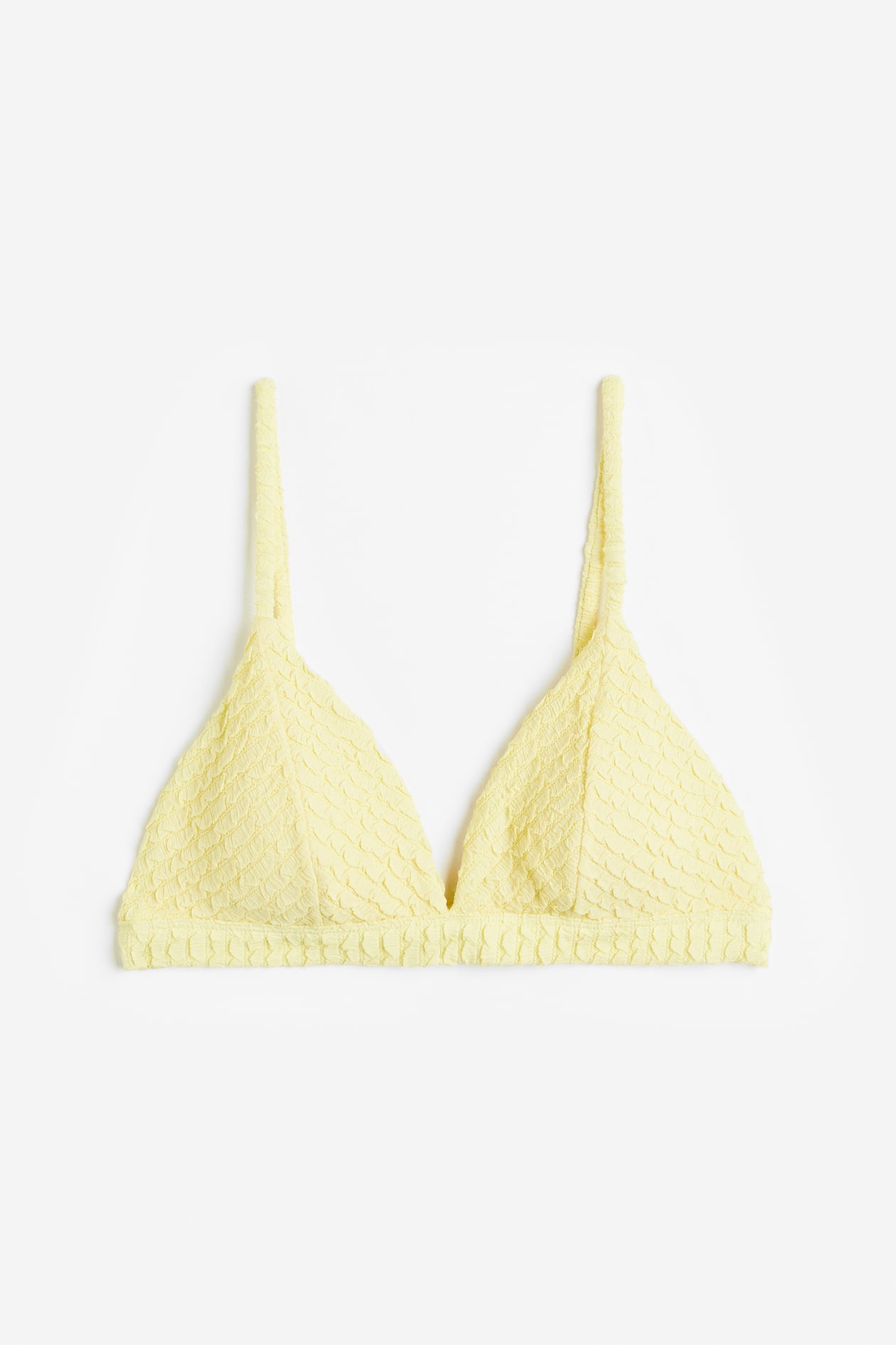 Women's Light yellow Padded triangle bikini top | H&M GB