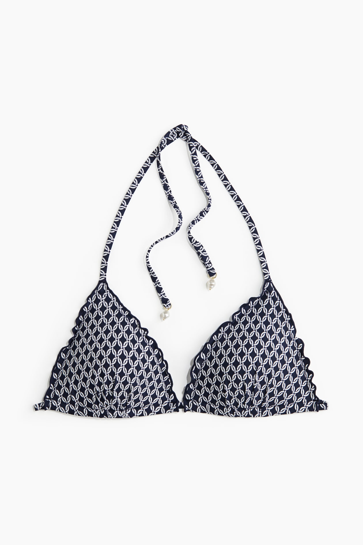 Top de bikini triangular push-up - Azul marino/Diseño - Ladies | H&M MX
