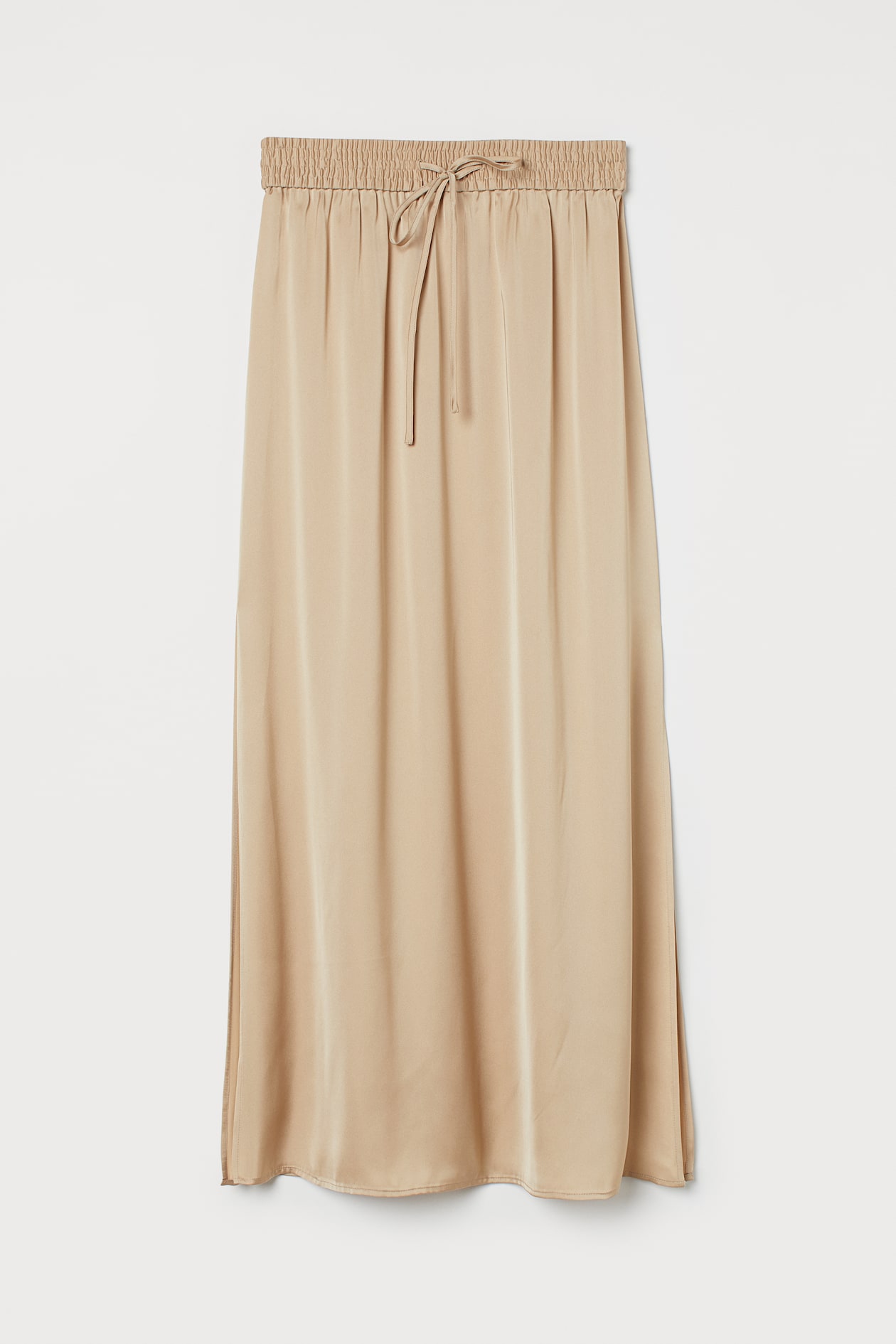 Enkellange satijnen rok - Beige - DAMES | H&M NL