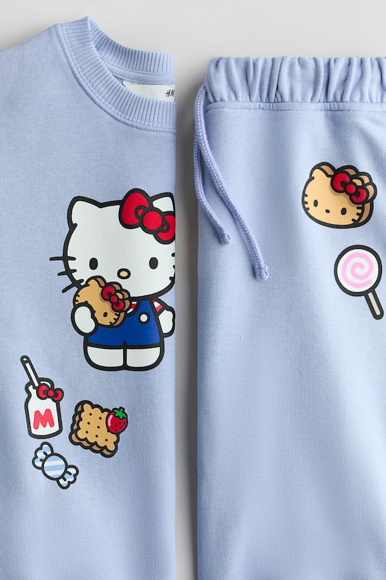 Light blue/Hello Kitty 2-Piece Printed Sweatshirt and Joggers Set for ...