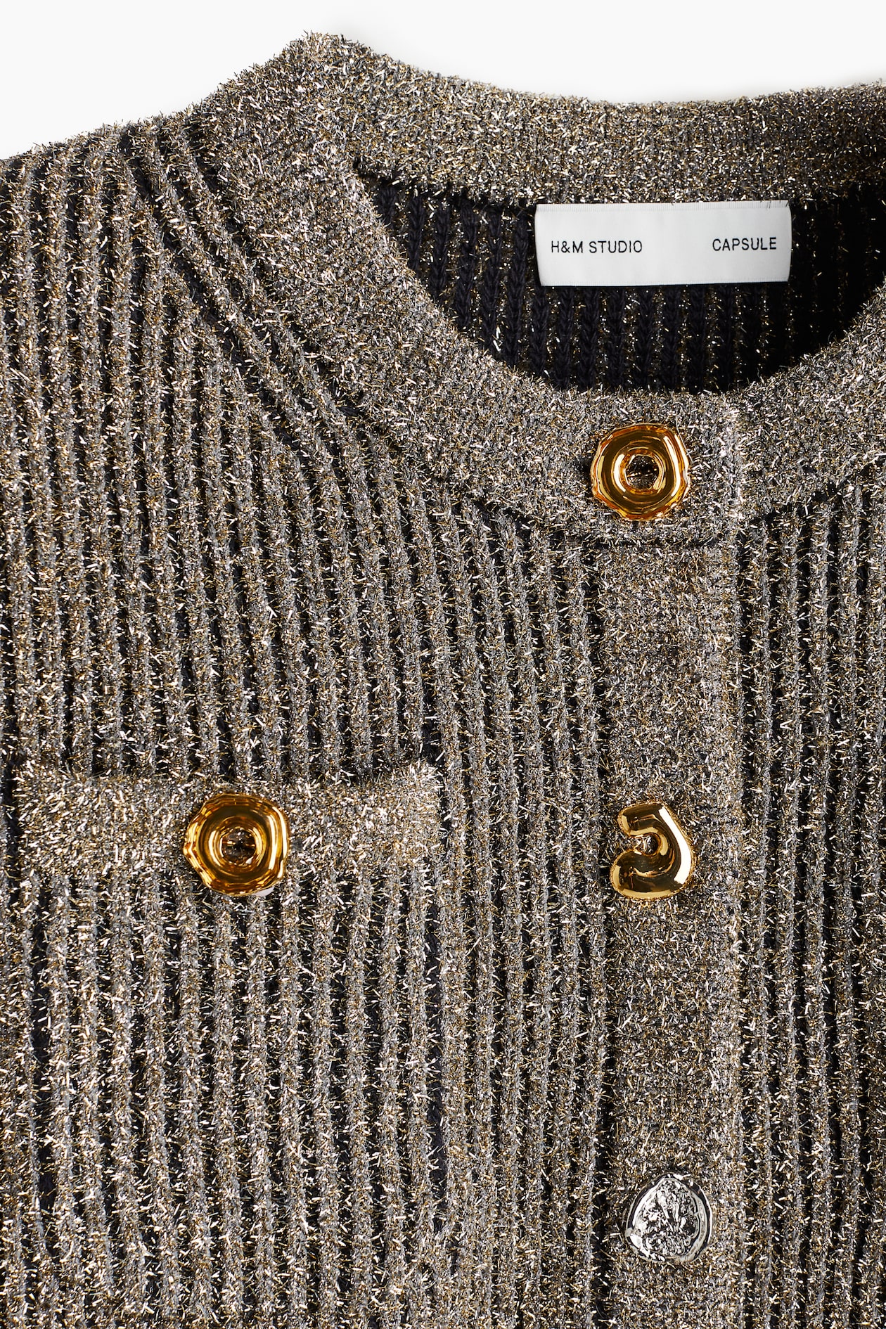 Cropped Glittery Cardigan - Silver-colored/gold-colored - Ladies | H&M US
