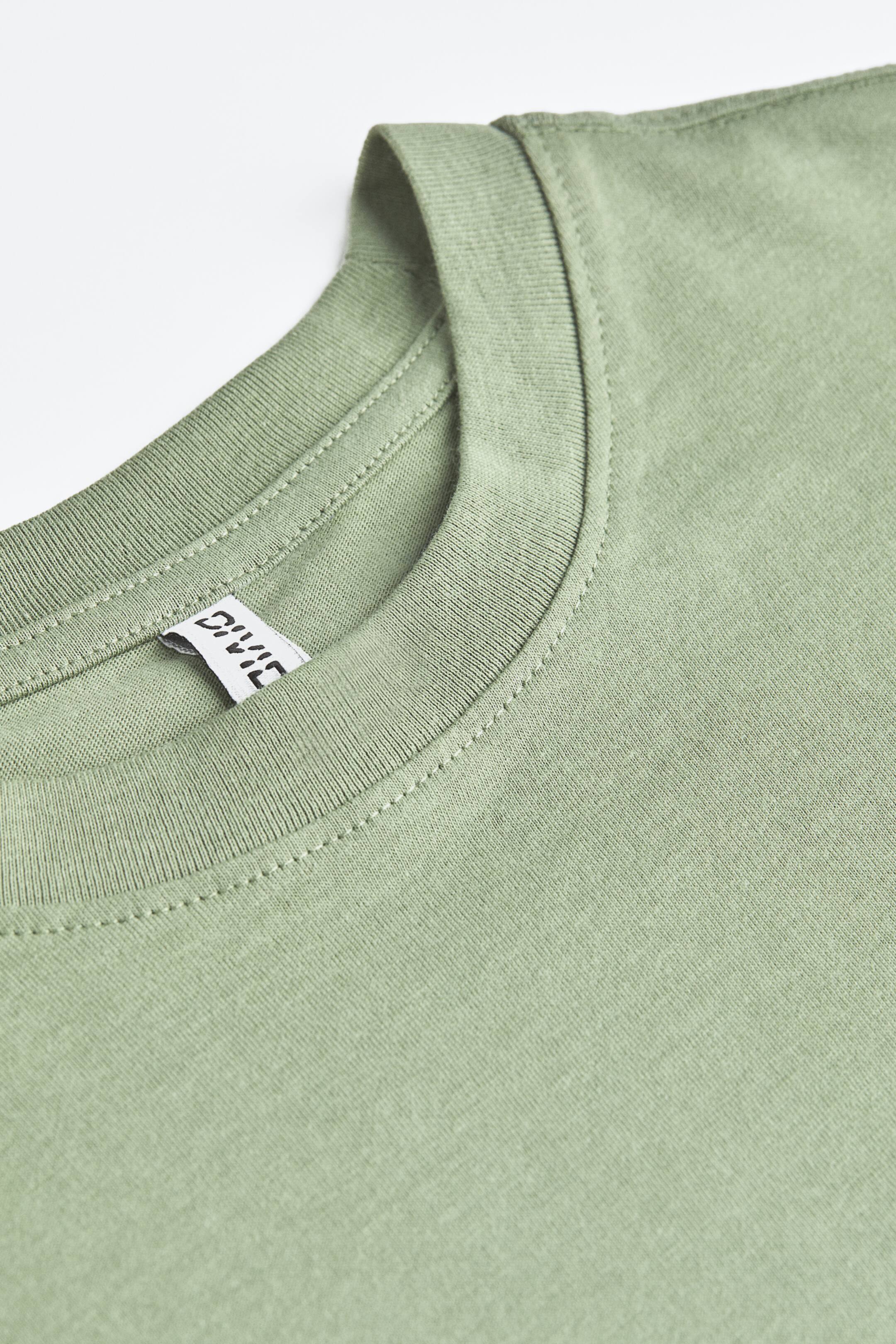 Camiseta oversize - Cuello redondo - Manga corta - Verde - MUJER | H&M ES