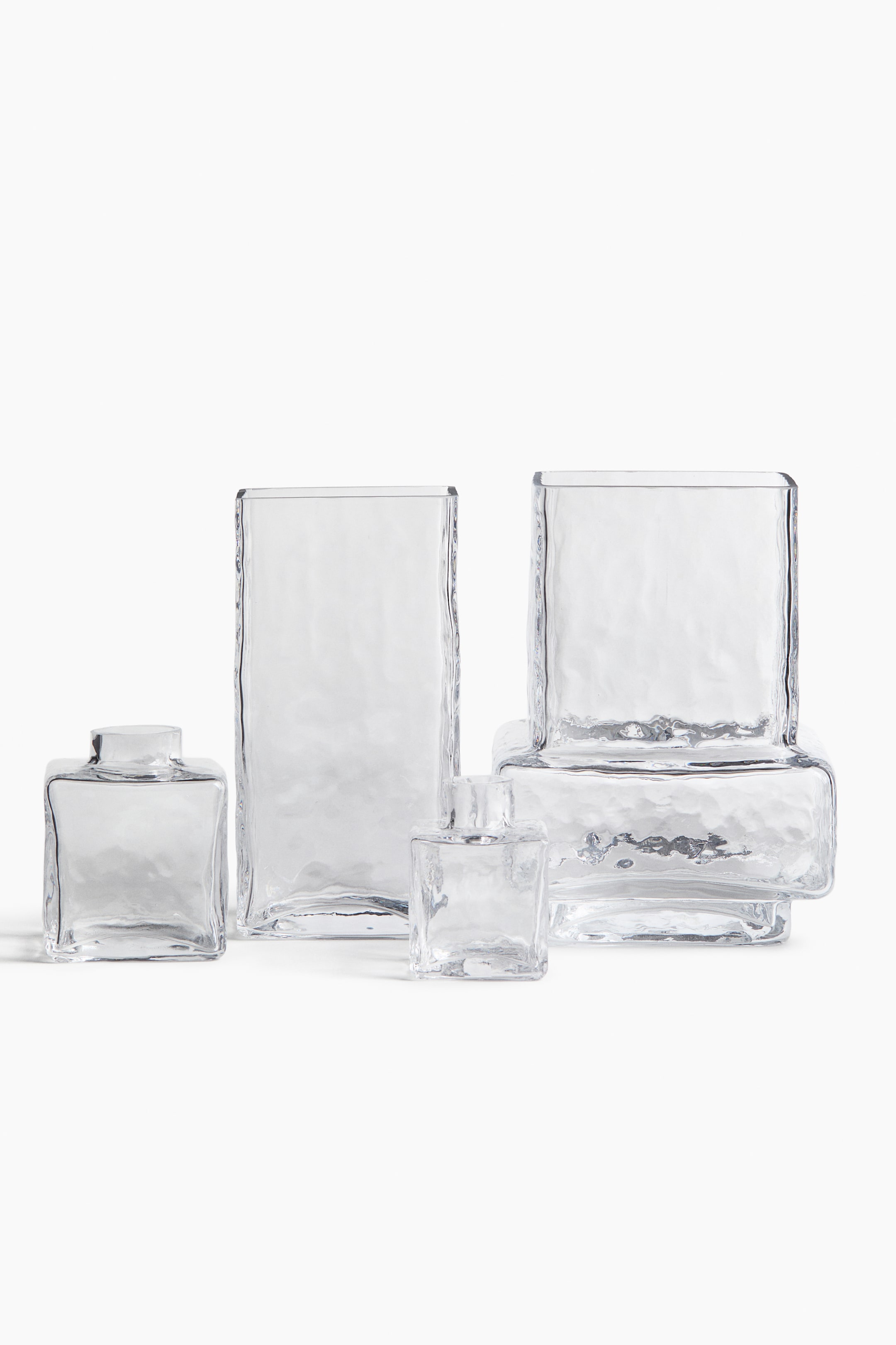 Textured-glass bud vase - Transparent - Home All | H&M IE