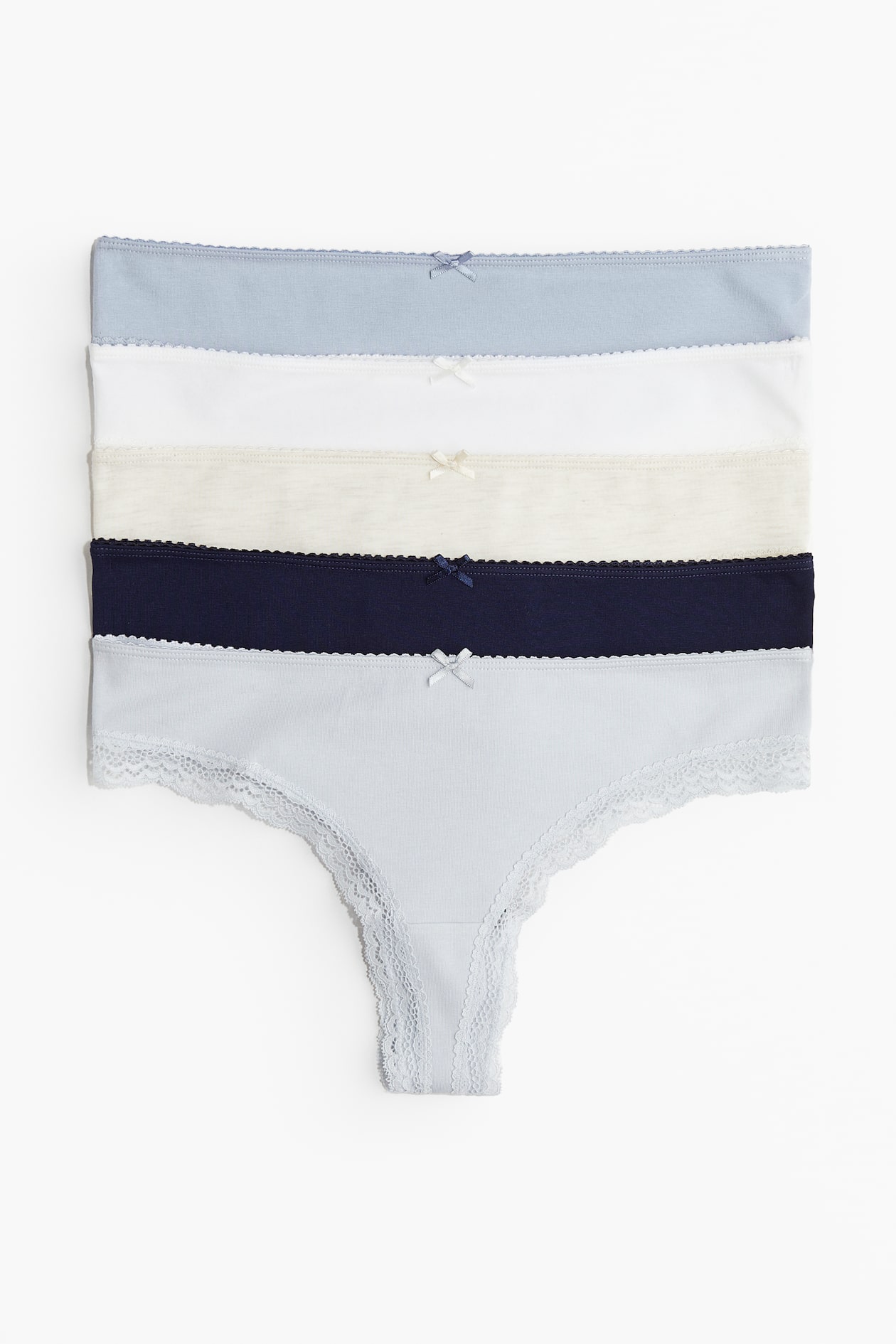 Women's Light blue/white/navy blue 5-pack Brazilian Briefs | H&M US
