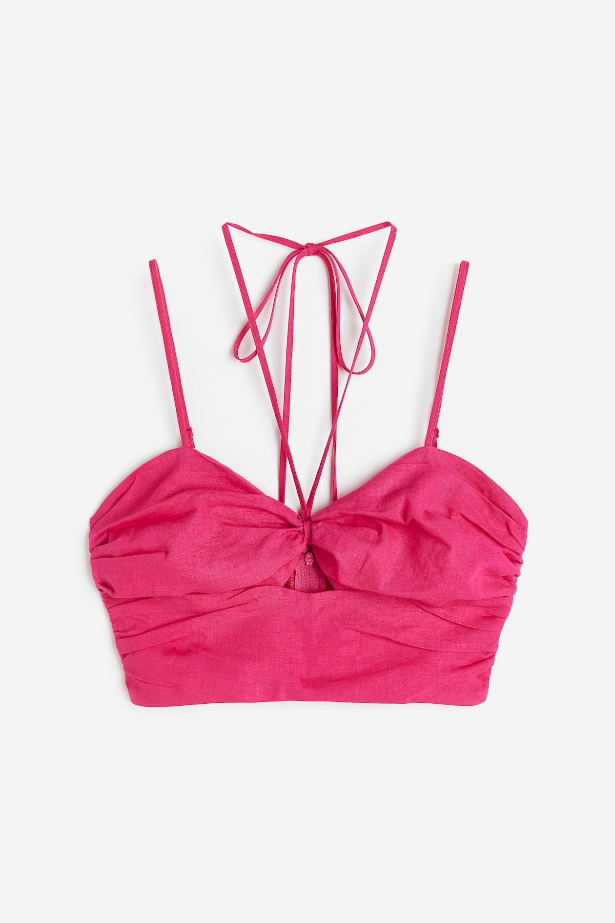 Crop top en lin mélangé - Rose cerise - FEMME | H&M FR