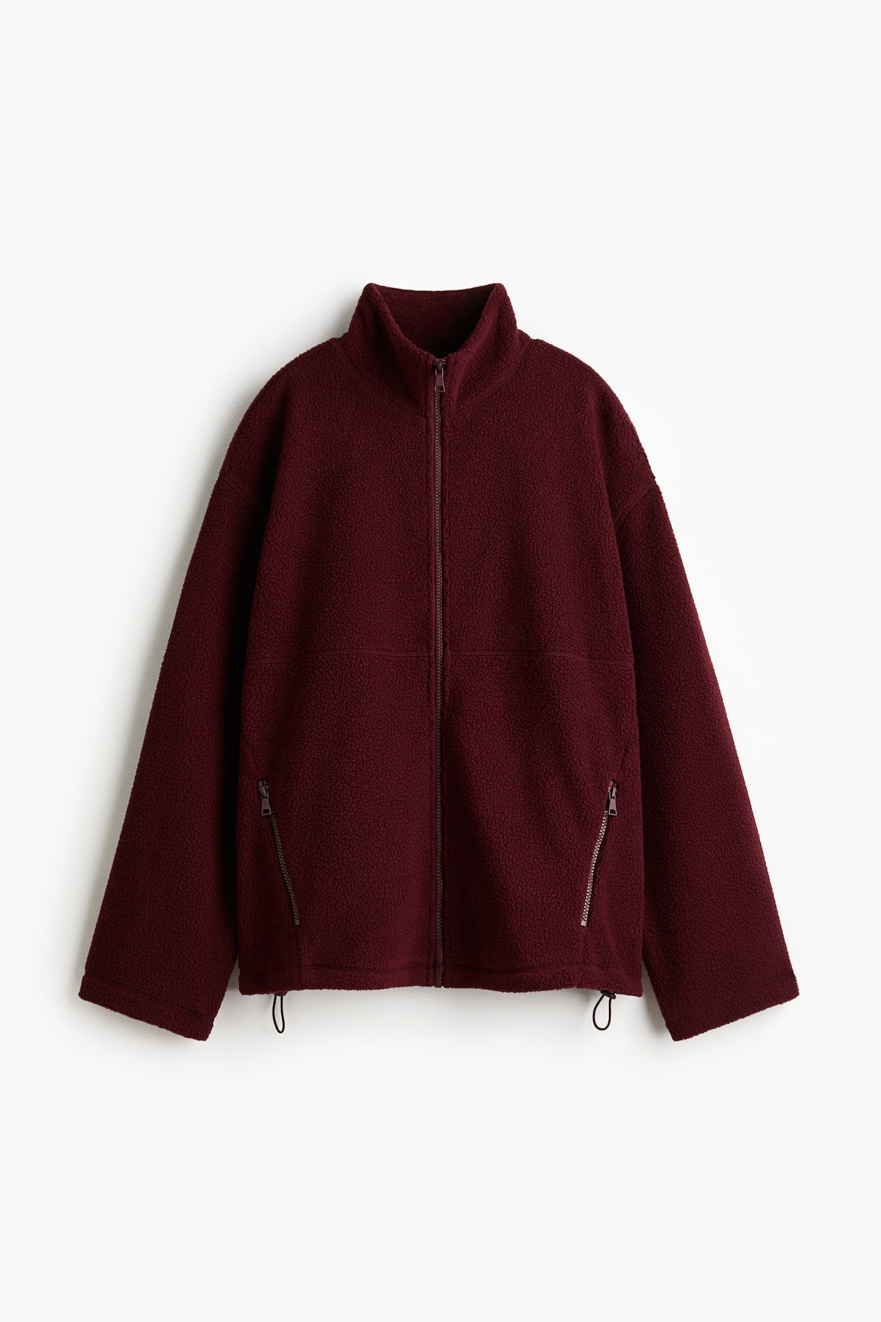 Women's Burgundy Teddy Fleece Jacket | H&M CA