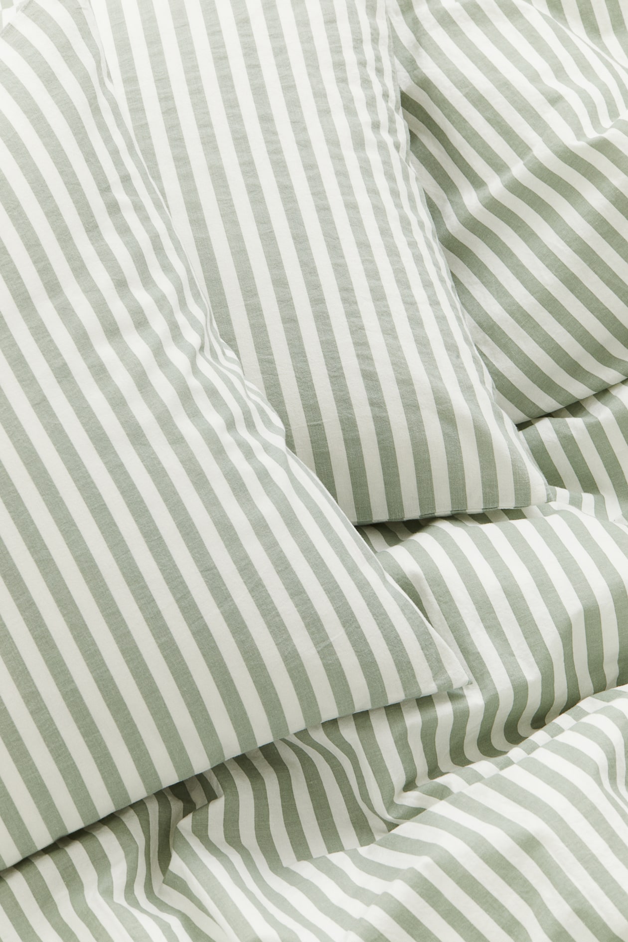Cotton King/Queen Duvet Cover Set - Green/striped - Home All | H&M US