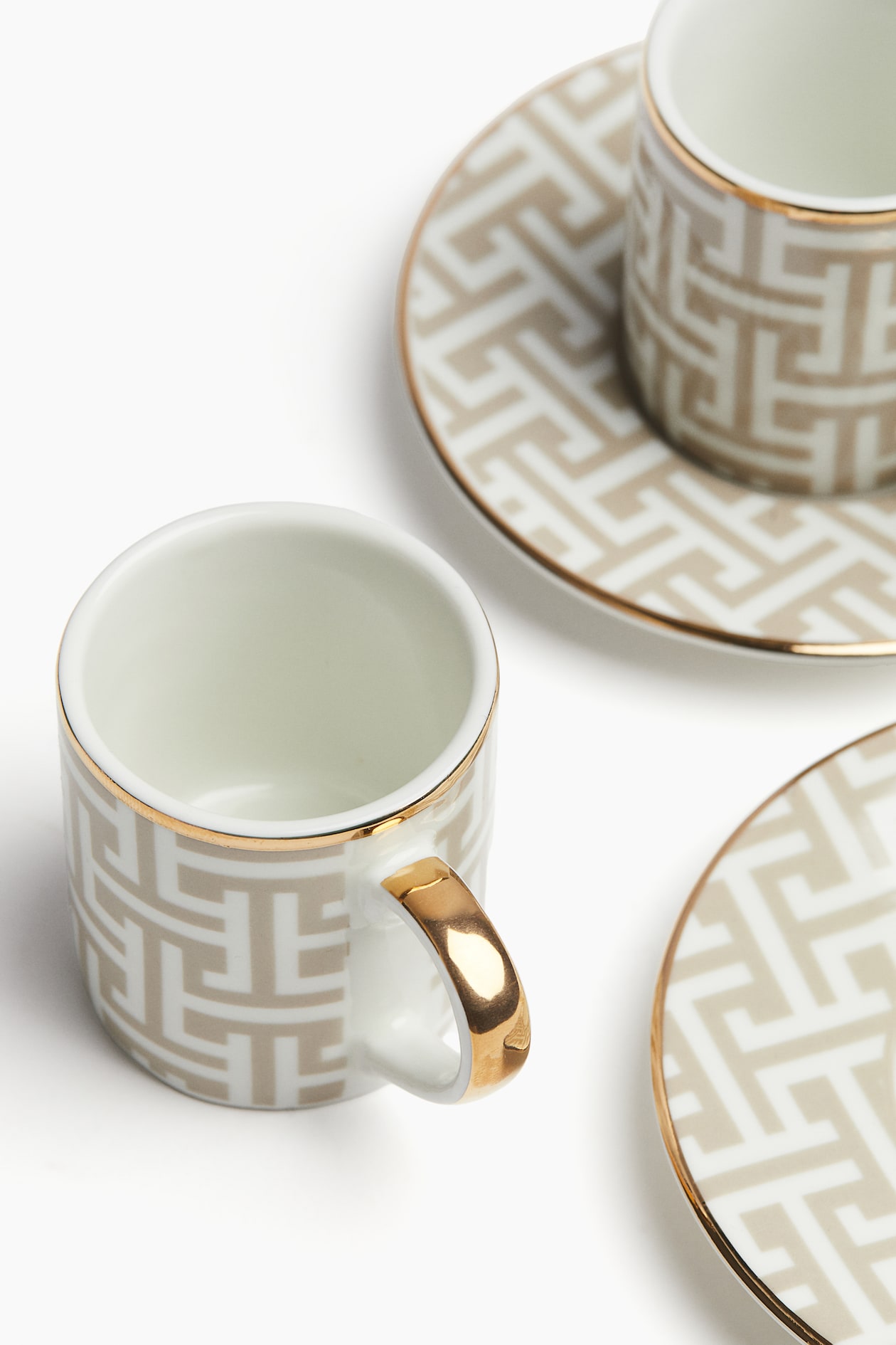 Beige/patterned 2-pack Espresso Cup and Saucer at H&M Home | H&M US