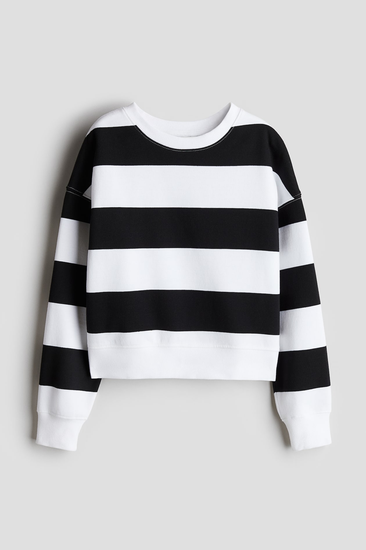 Chandail à encolure ras-du-cou - Blanc/rayé - Kids | H&M CA