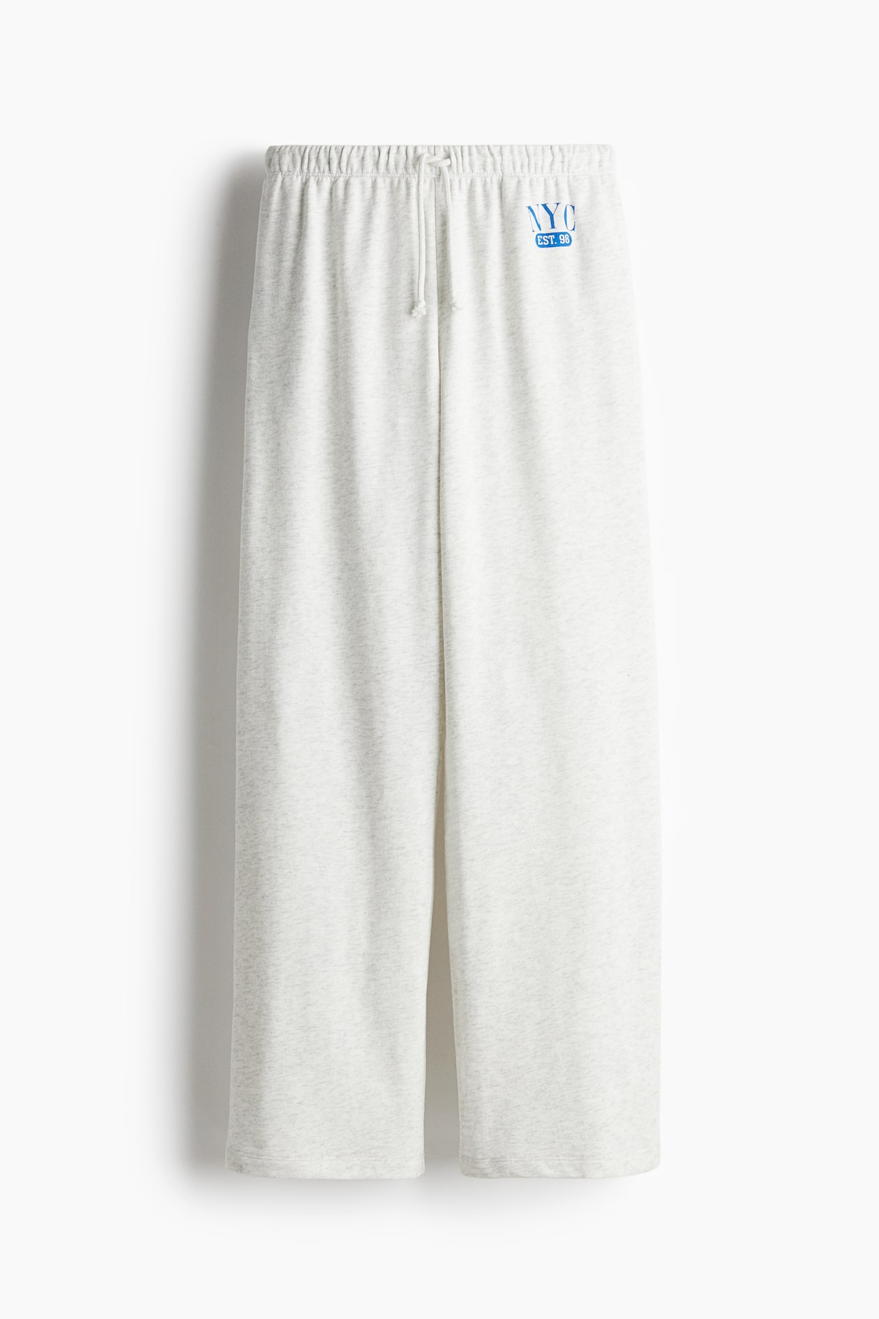 Joggers anchos con diseño - Gris jaspeado claro/NYC - Ladies | H&M MX
