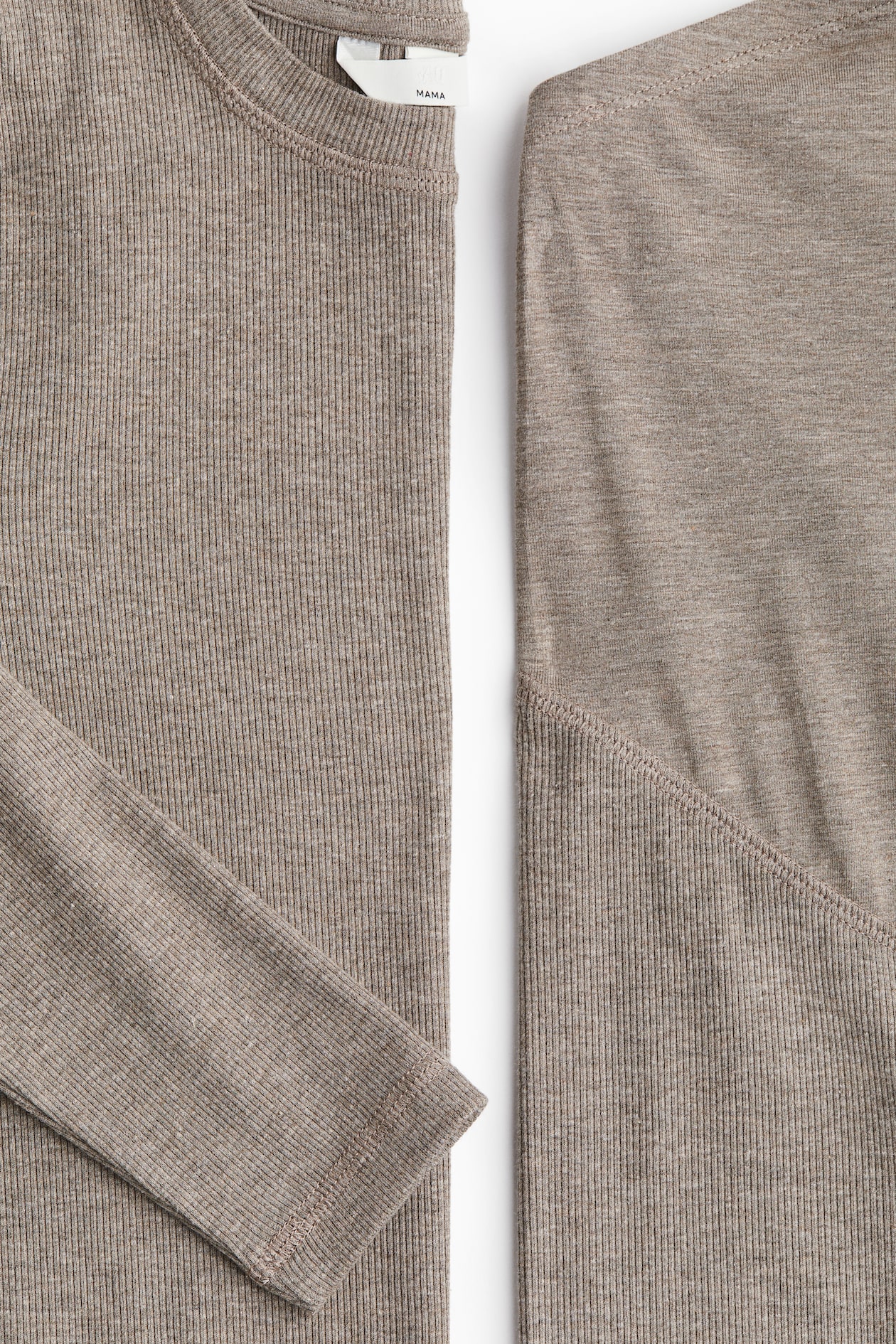 MAMA 2-piece Ribbed Set - Beige melange - Ladies | H&M US