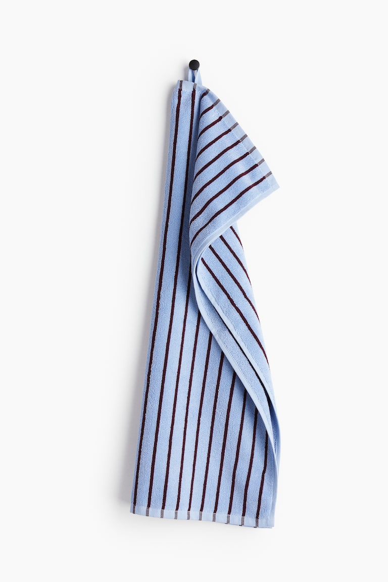 Striped Hand Towel - Light blue/striped - Home All | H&M US
