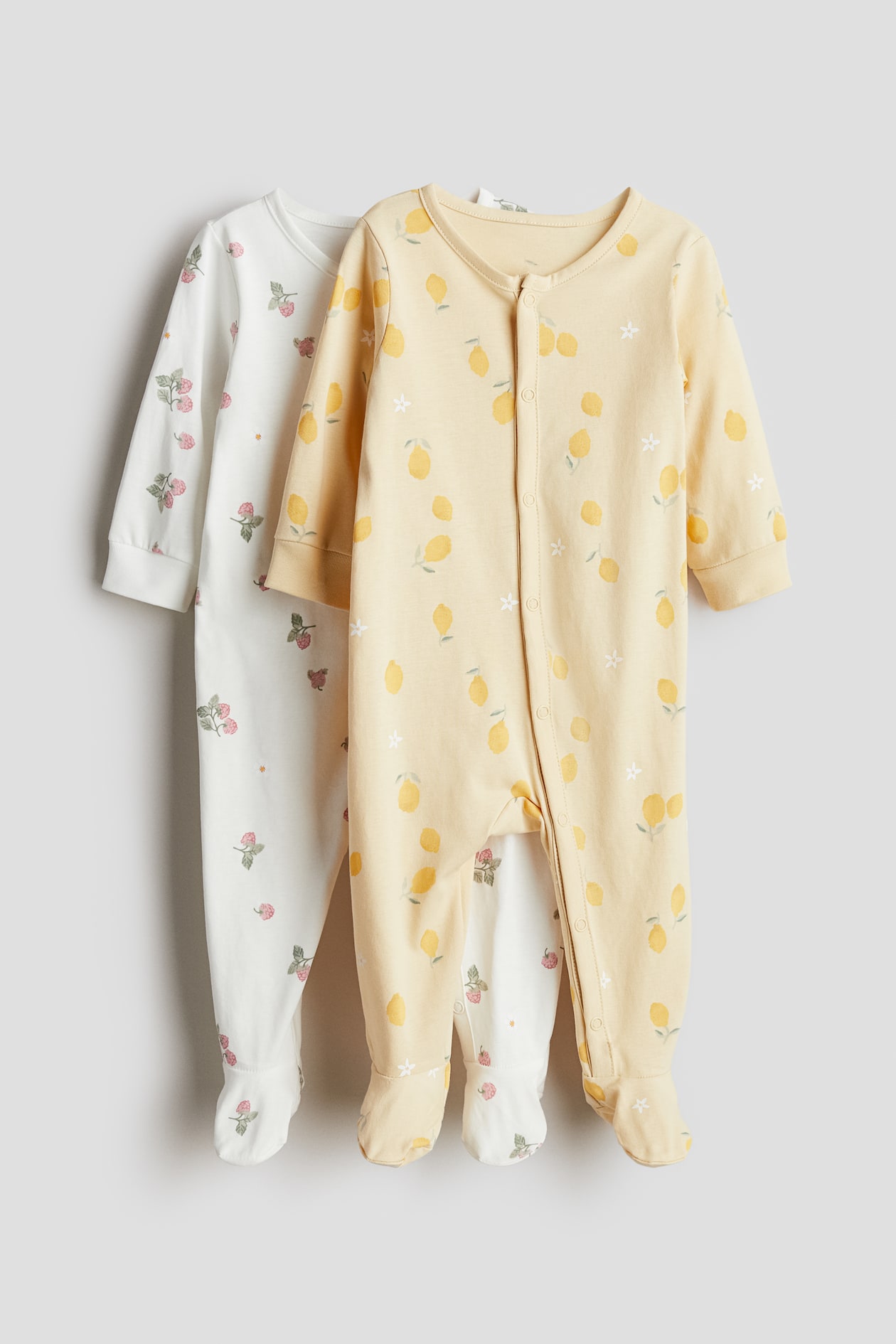 Pack de 2 pijamas enteros en algodón - Amarillo/Limones - NIÑOS | H&M ES