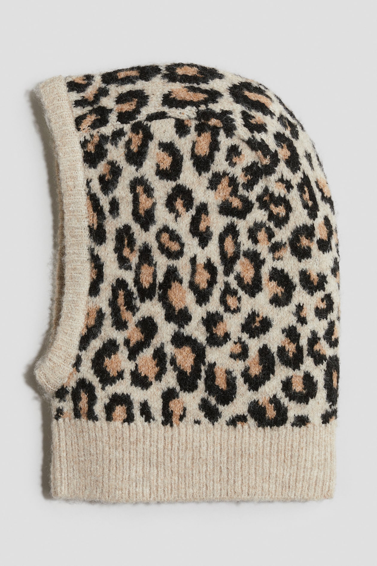 Knitted balaclava - Beige/Leopard print - Kids | H&M GB