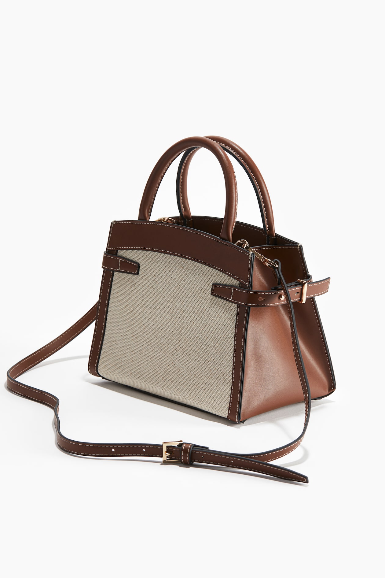 Women's Cream/brown Canvas Crossbody Bag | H&M US
