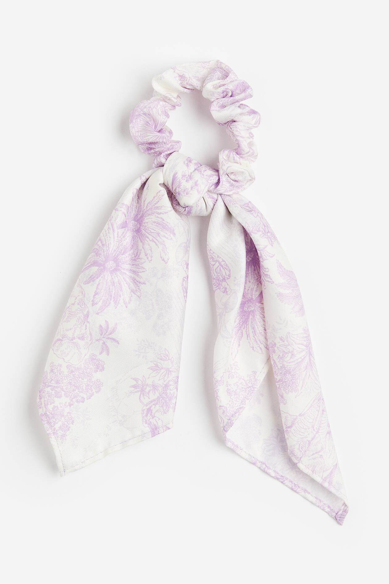 Women's Light purple/Patterned Scrunchie with a scarf detail | H&M IN
