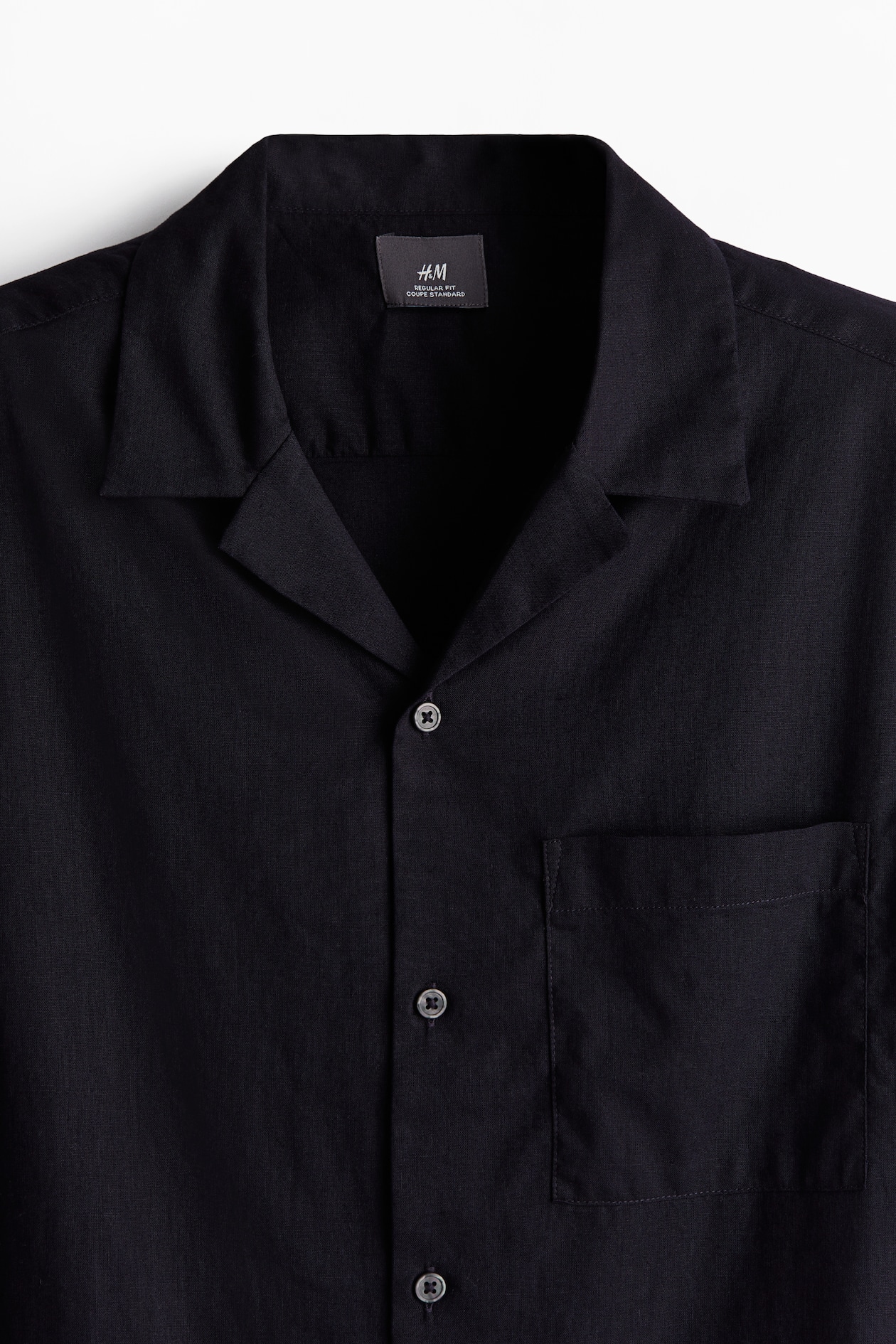Men’s Navy blue Regular Fit Linen-blend resort shirt | H&M IN