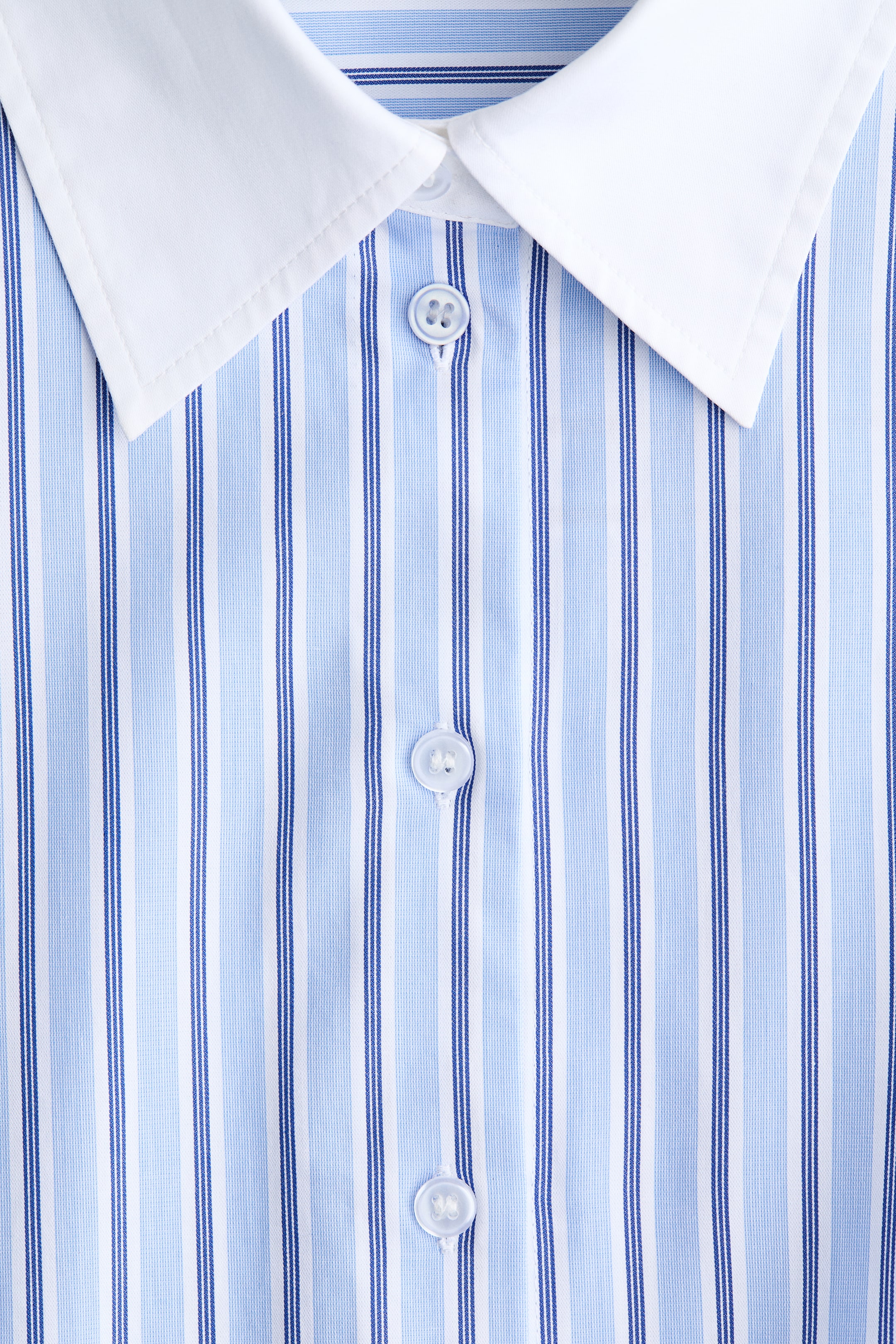 Cotton Poplin Shirt - Light blue/striped - Ladies | H&M US