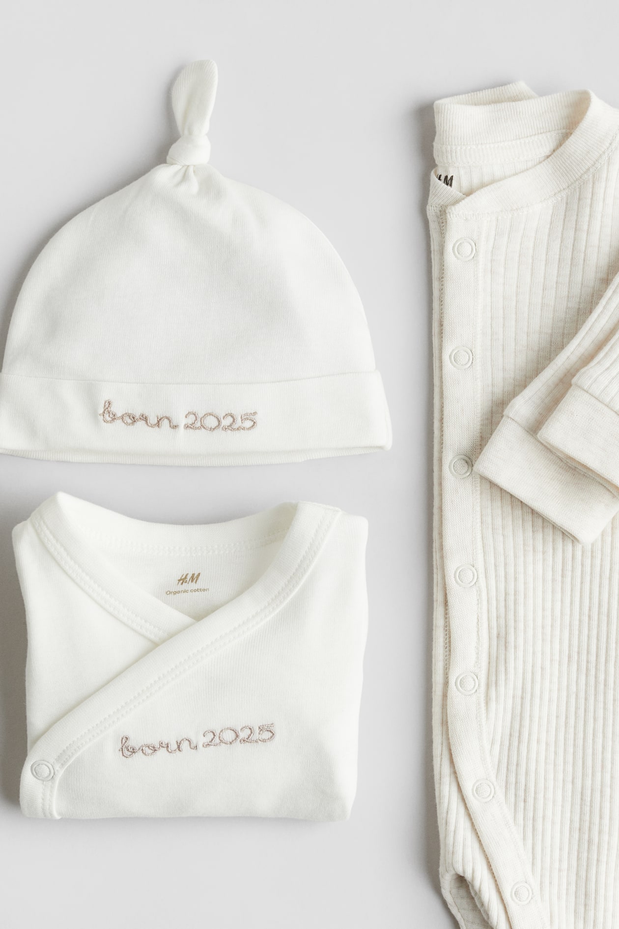 3-piece Cotton Jersey Gift Set - White/Born 2025 - Kids | H&M US