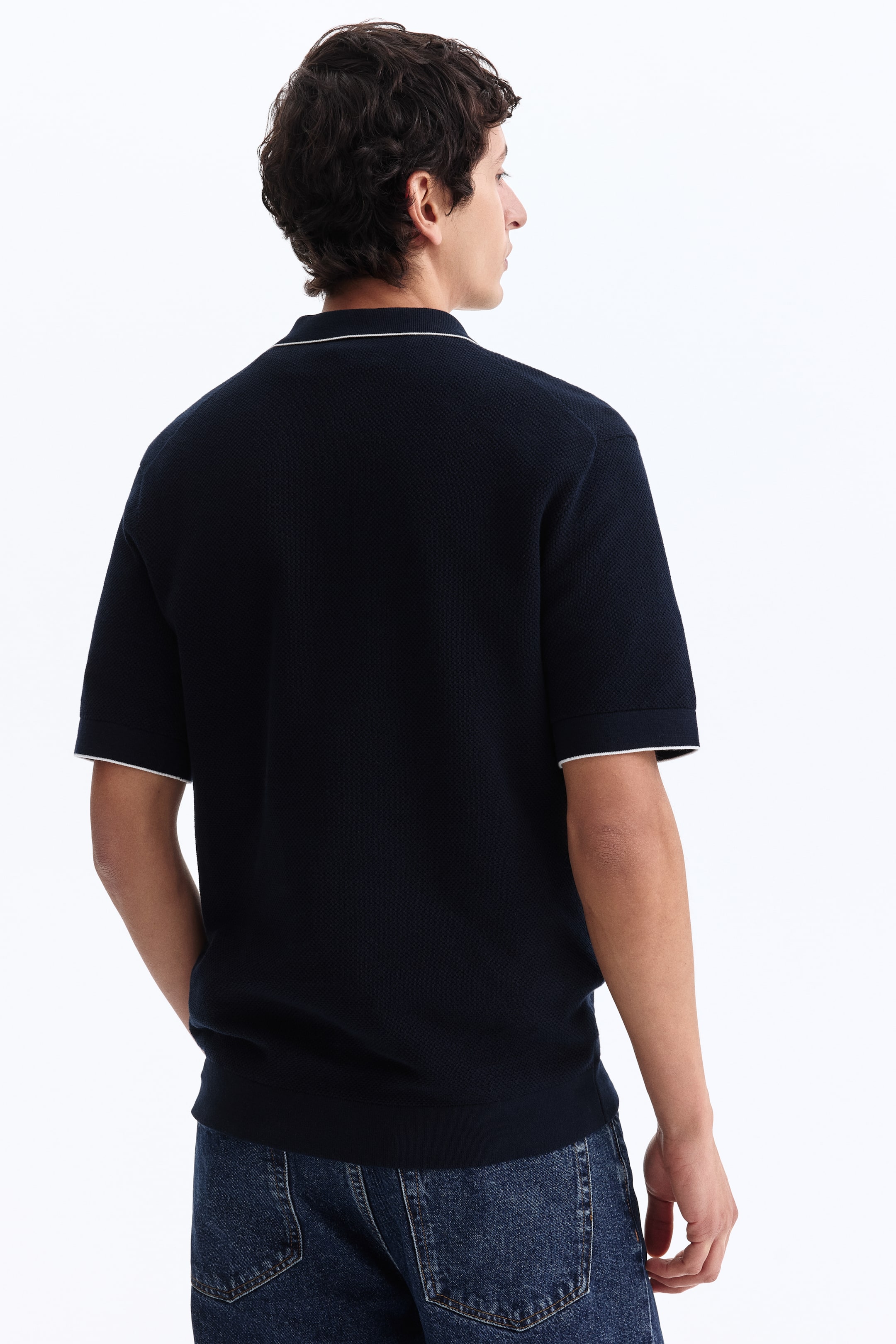 Slim Fit Polo shirt - Dark blue - Men | H&M IN